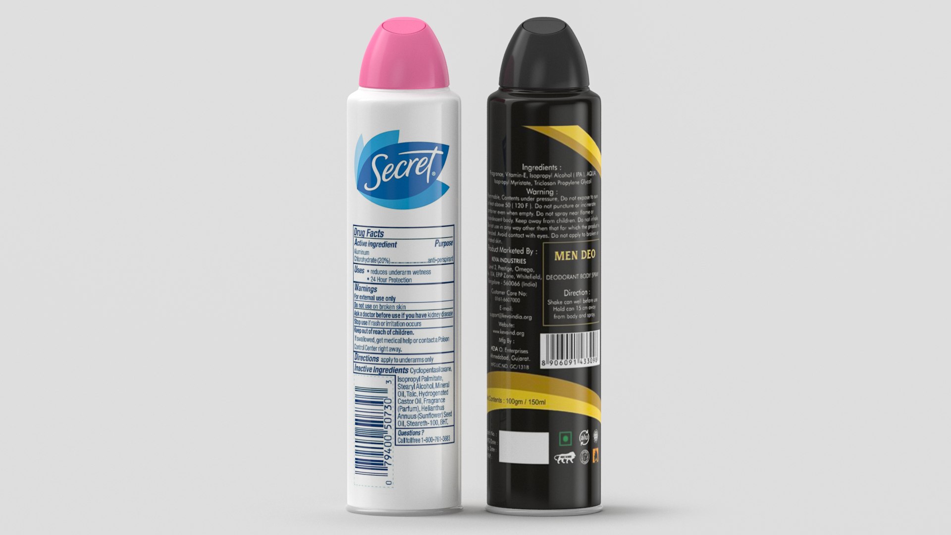 3D Deodorant Spray Set Model - TurboSquid 1589794