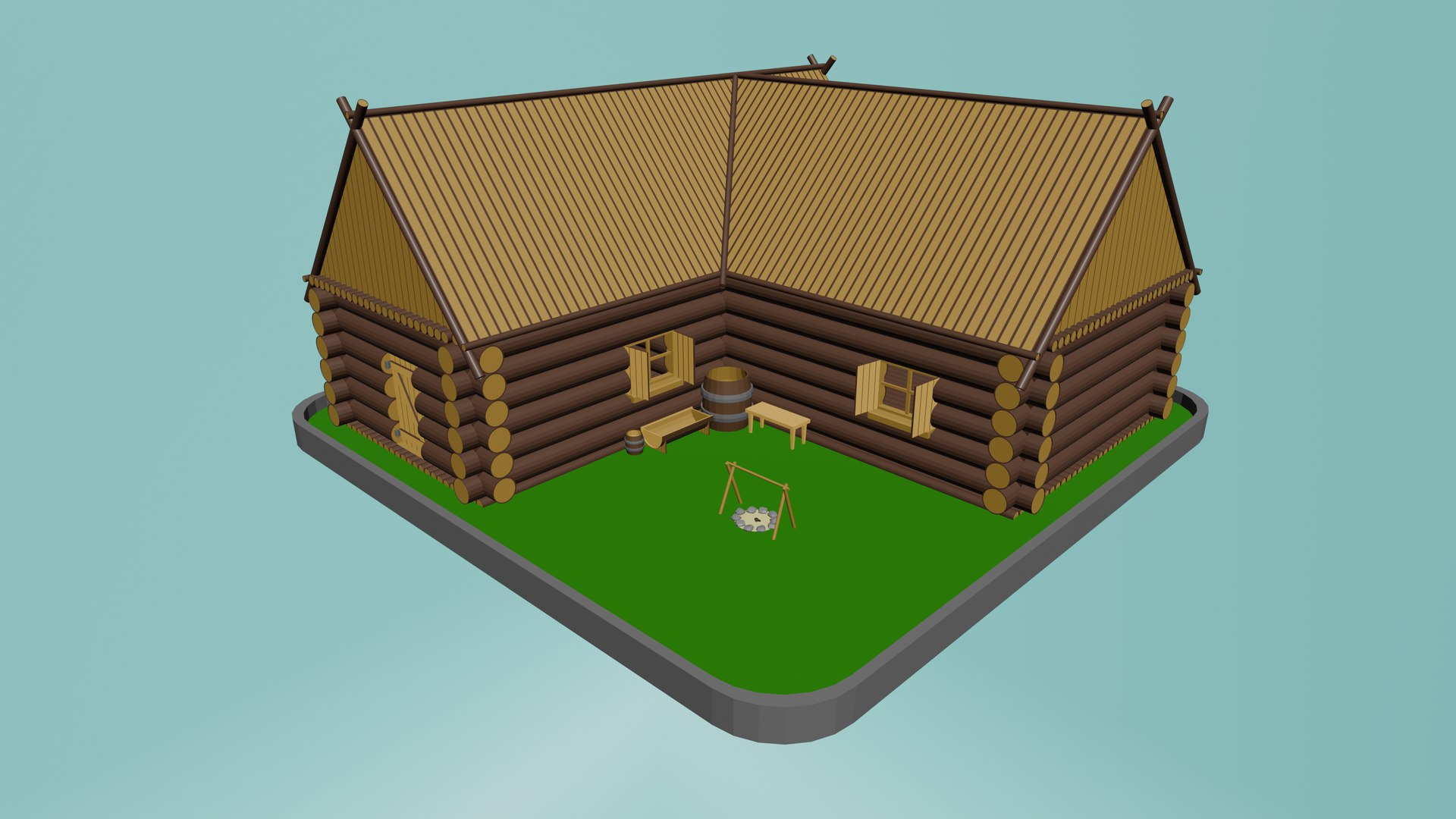 Low Poly Wooden House Large 3D Model - TurboSquid 2401634