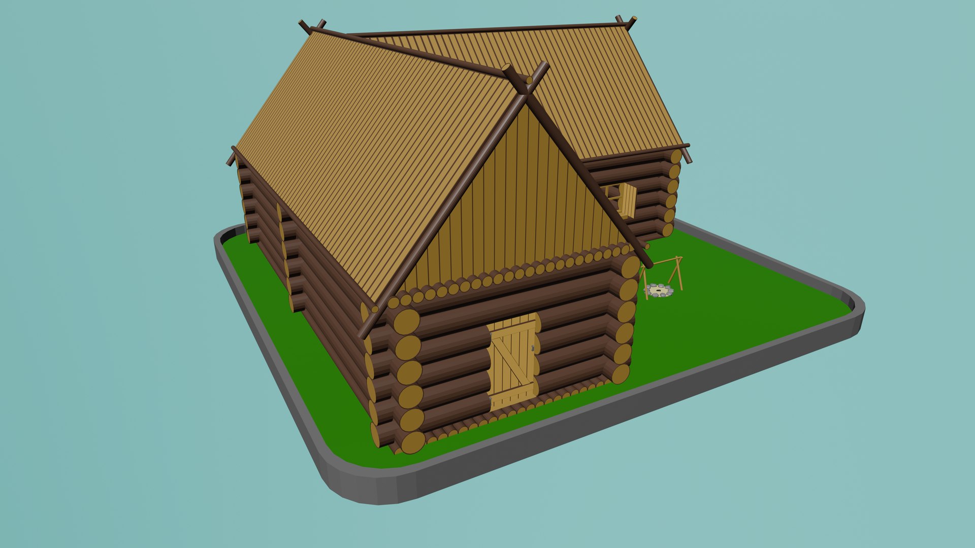 Low Poly Wooden House Large 3D Model - TurboSquid 2401634