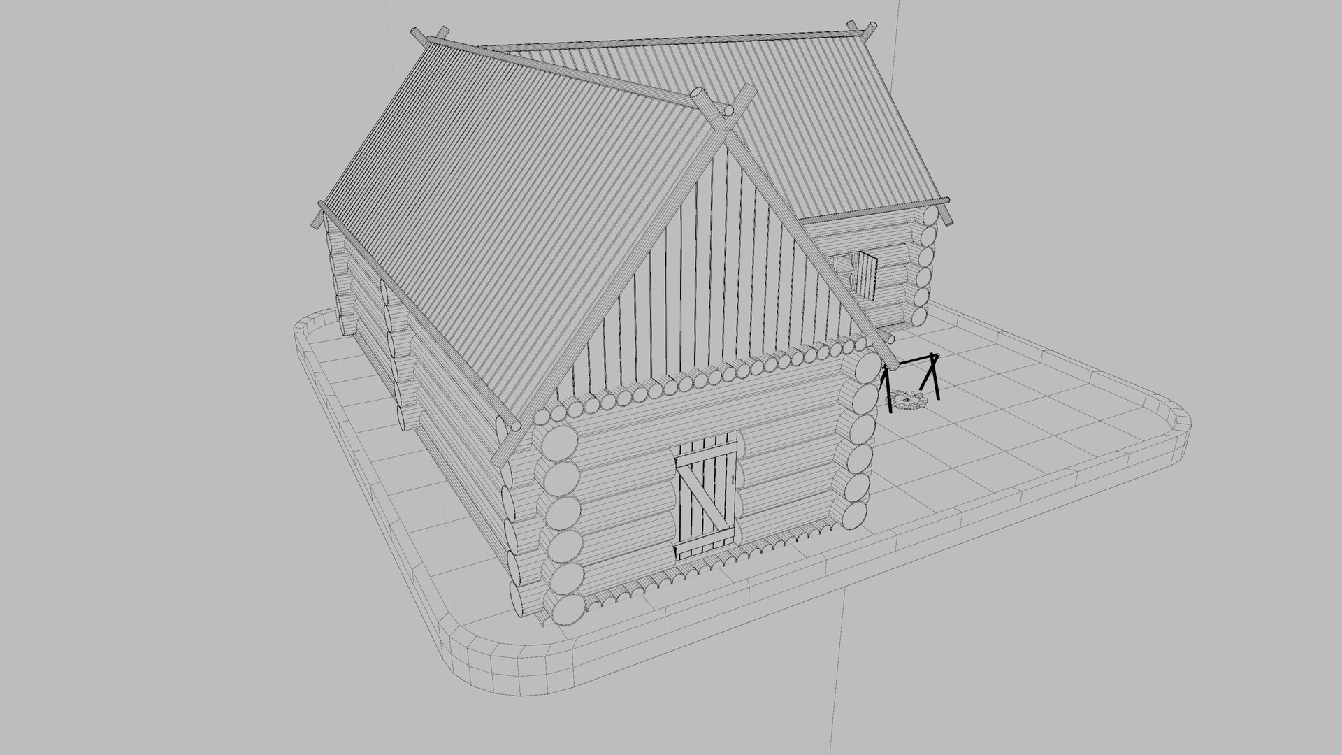 Low Poly Wooden House Large 3D Model - TurboSquid 2401634