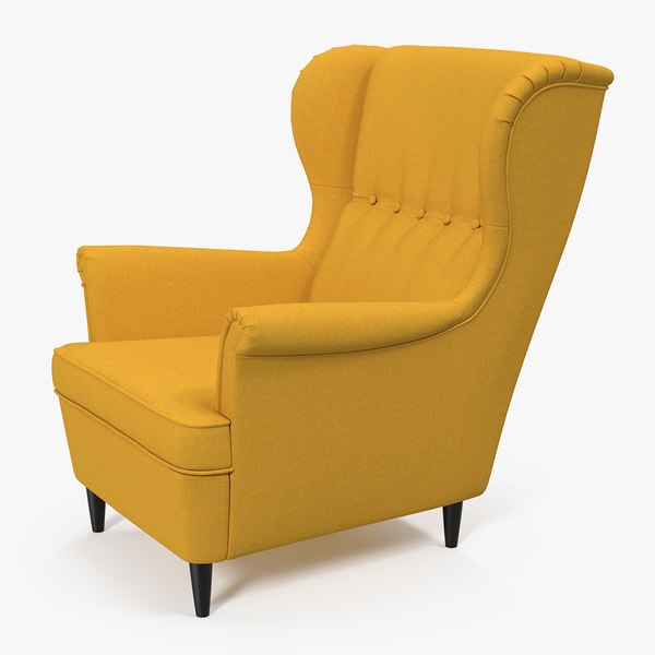 Strandmon yellow wing chair 3D model - TurboSquid 1581602