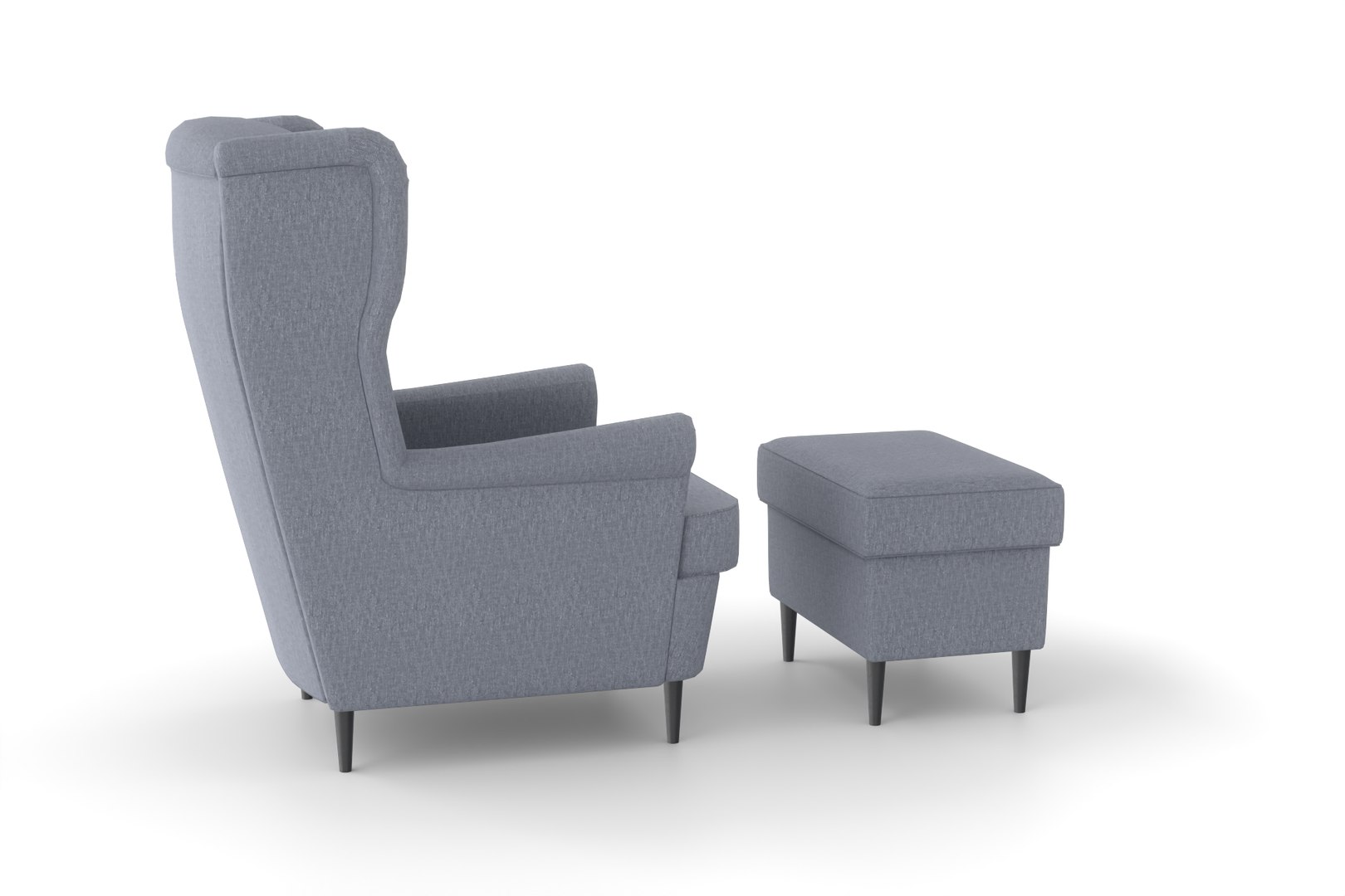 IKEA Strandmon Chair With Ottoman Model - TurboSquid 1917955