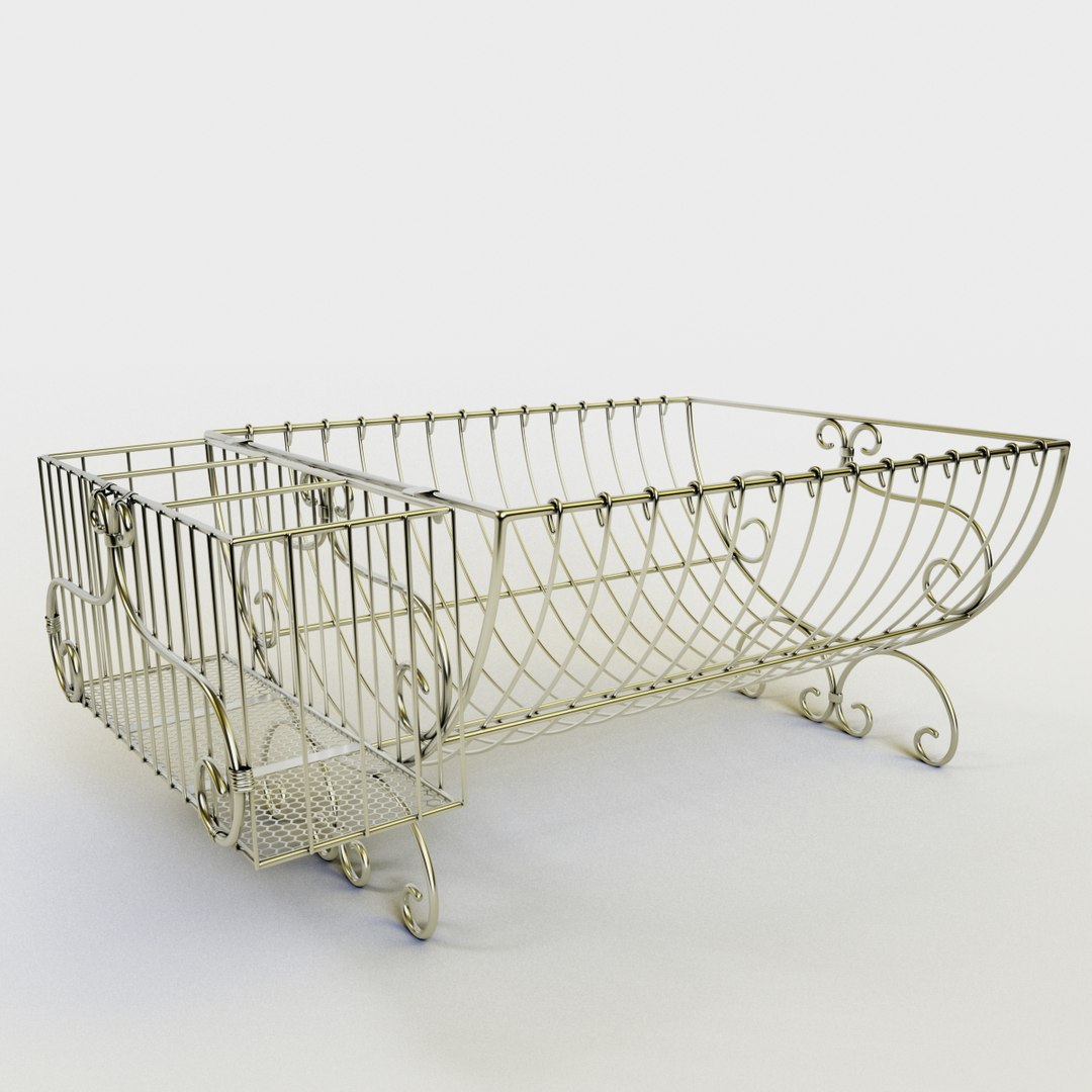 3D Model Scrolled Wire Dish Rack - TurboSquid 1315467