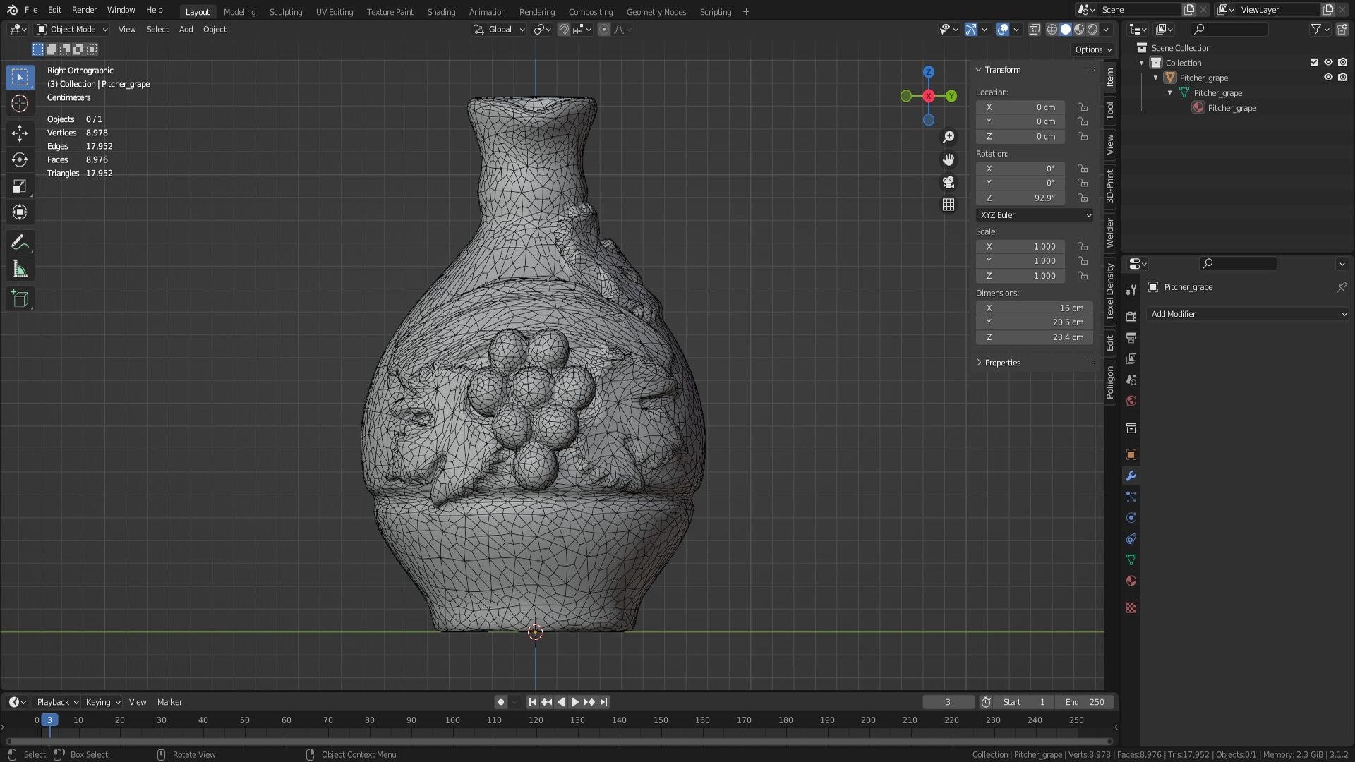 3D Pitcher with grape 3D model - TurboSquid 1974000