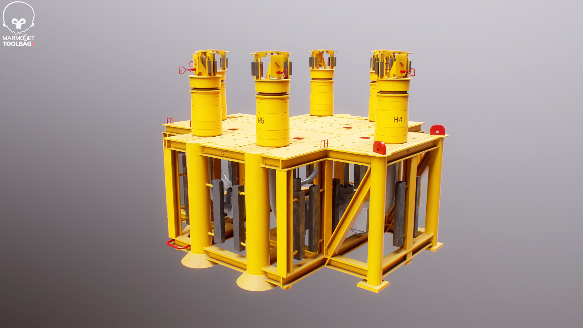 Generic Subsea 6 Hub Manifold Structure 3D Model - TurboSquid 2270409