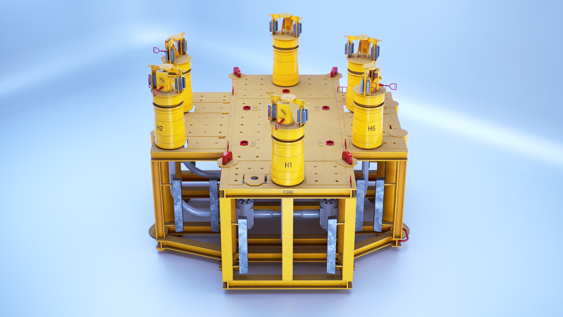 Generic Subsea 6 Hub Manifold Structure 3d Model Turbosquid 2270409