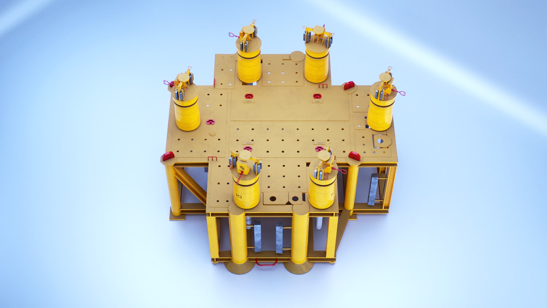 Generic Subsea 6 Hub Manifold Structure 3D Model - TurboSquid 2270409
