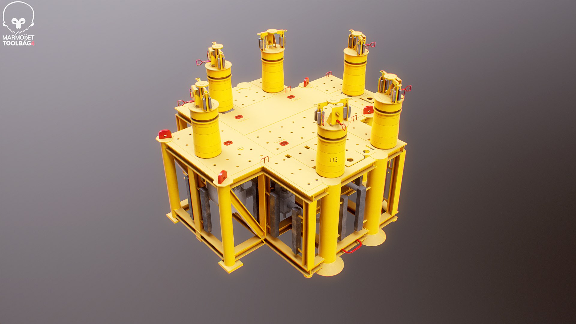 Generic Subsea 6 Hub Manifold Structure 3D Model - TurboSquid 2270409