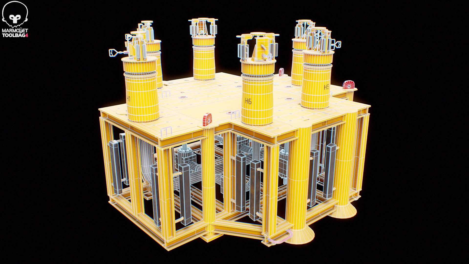 Generic Subsea 6 Hub Manifold Structure 3D Model - TurboSquid 2270409