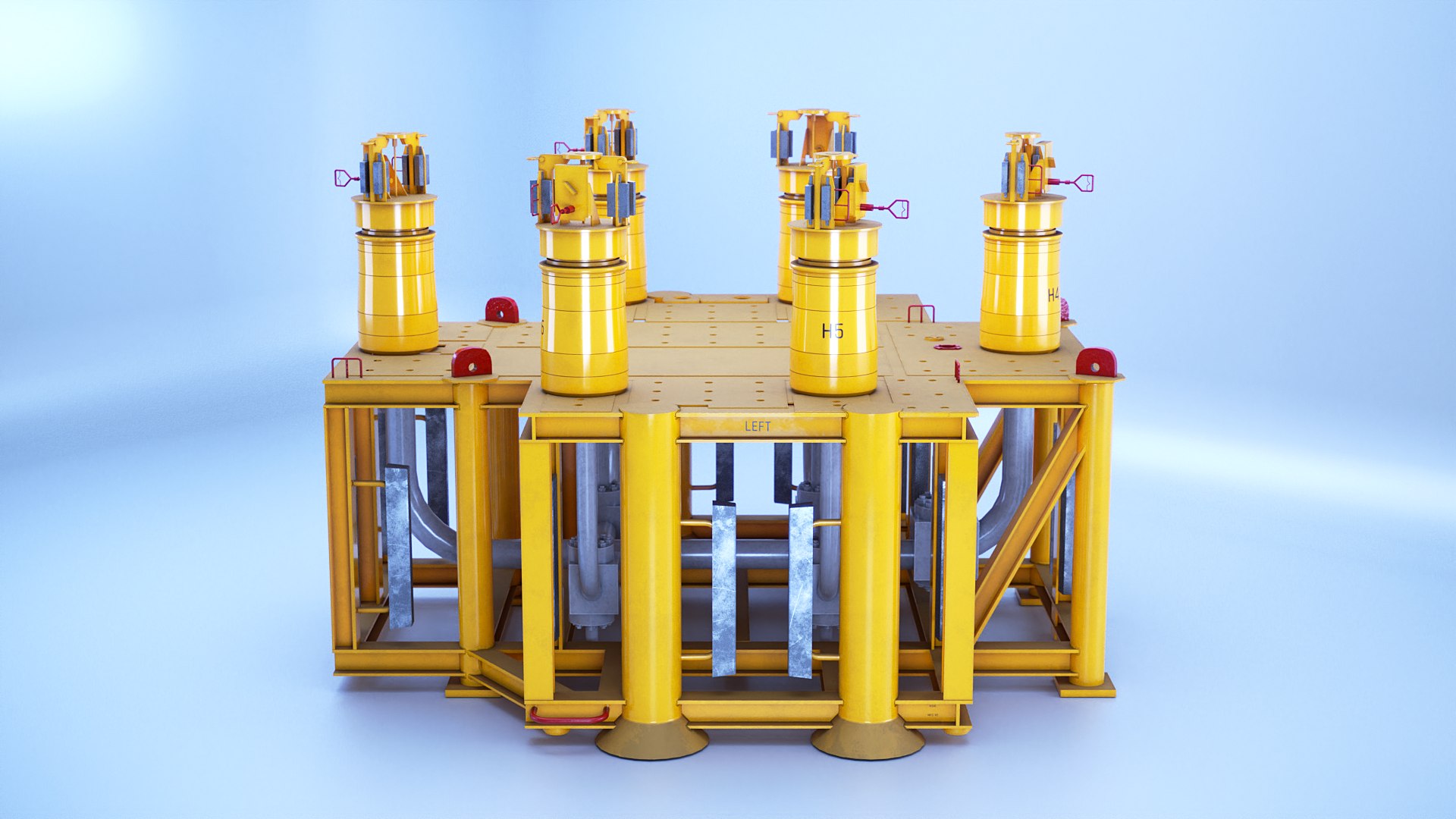 Generic Subsea 6 Hub Manifold Structure 3D Model - TurboSquid 2270409