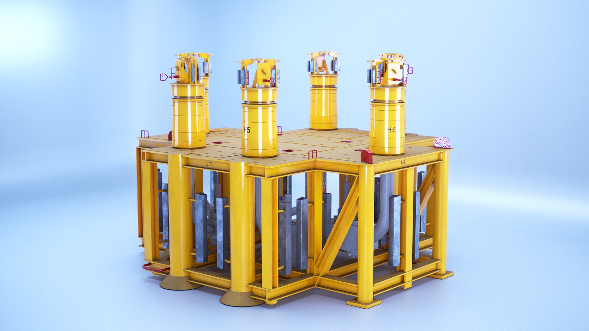 Generic Subsea 6 Hub Manifold Structure 3D Model - TurboSquid 2270409