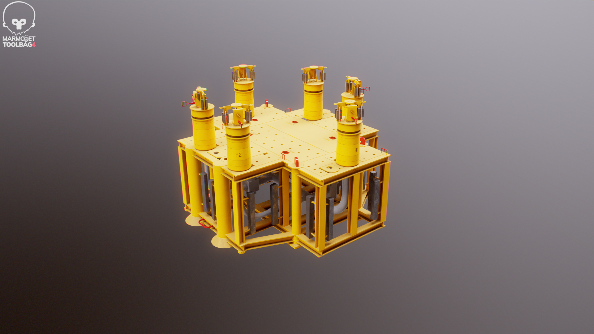 Generic Subsea 6 Hub Manifold Structure 3D Model - TurboSquid 2270409