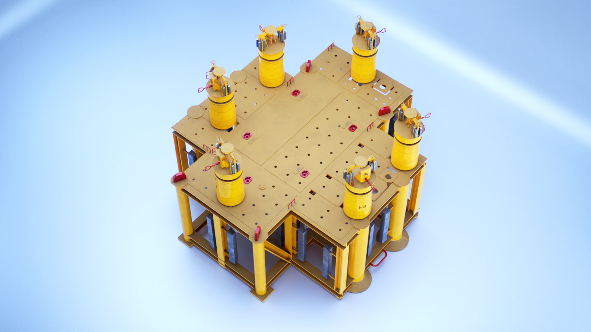 Generic Subsea 6 Hub Manifold Structure 3D Model - TurboSquid 2270409