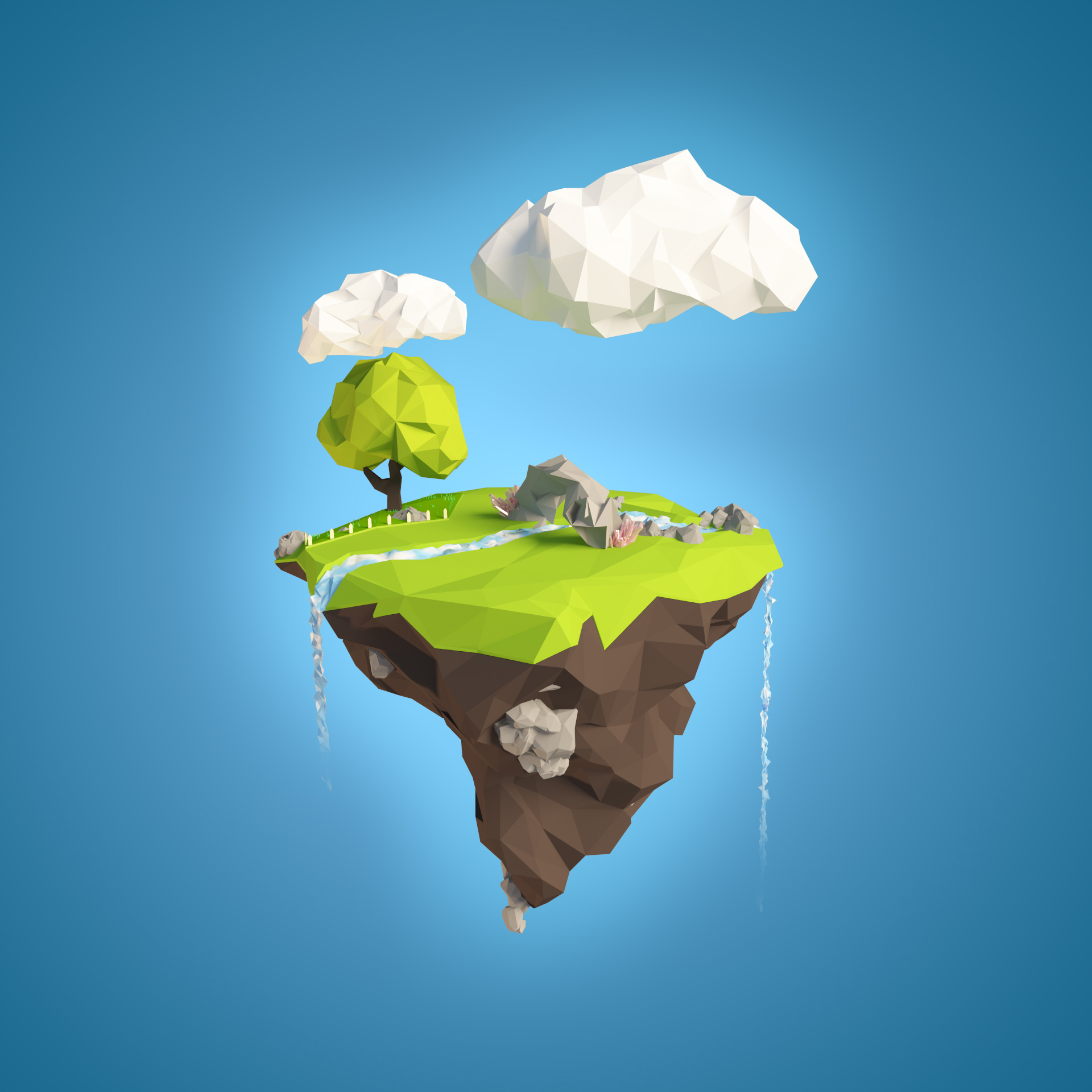 floating island 3d model