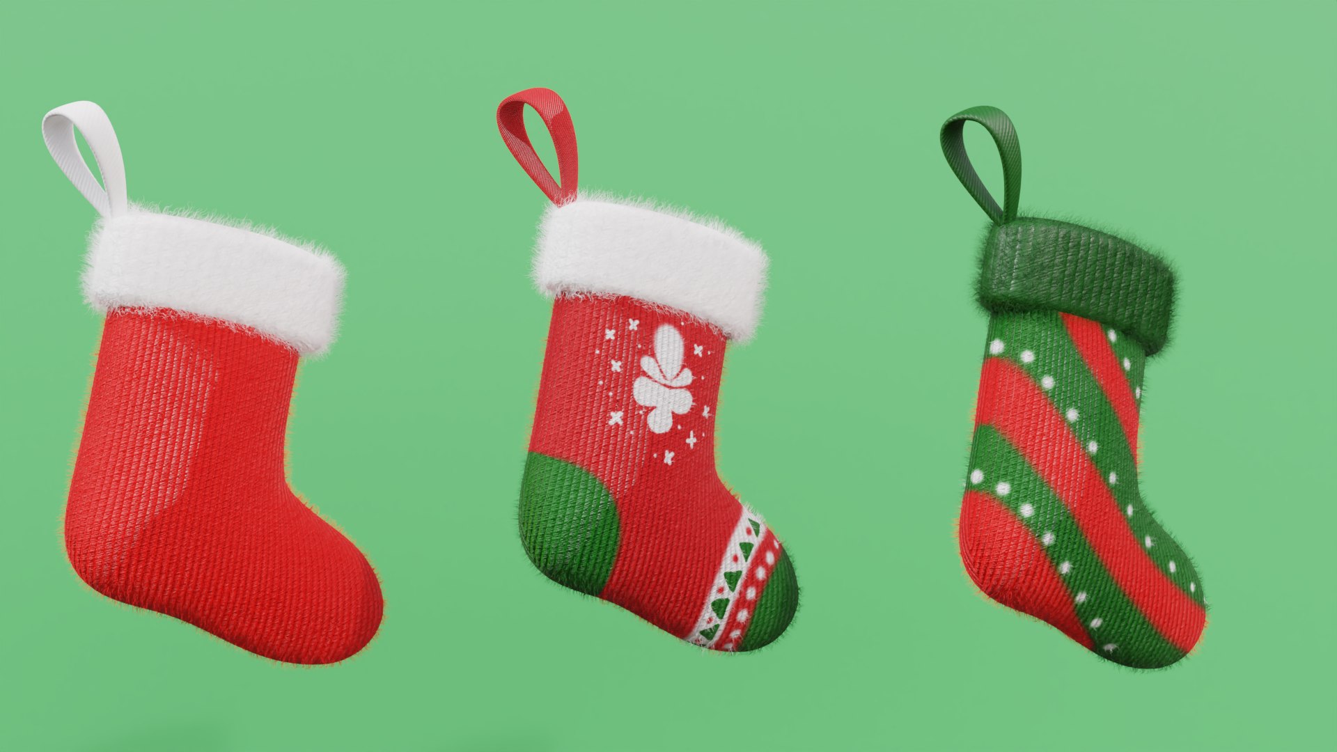 3D Model Christmas Socks 3D Model - TurboSquid 2309272
