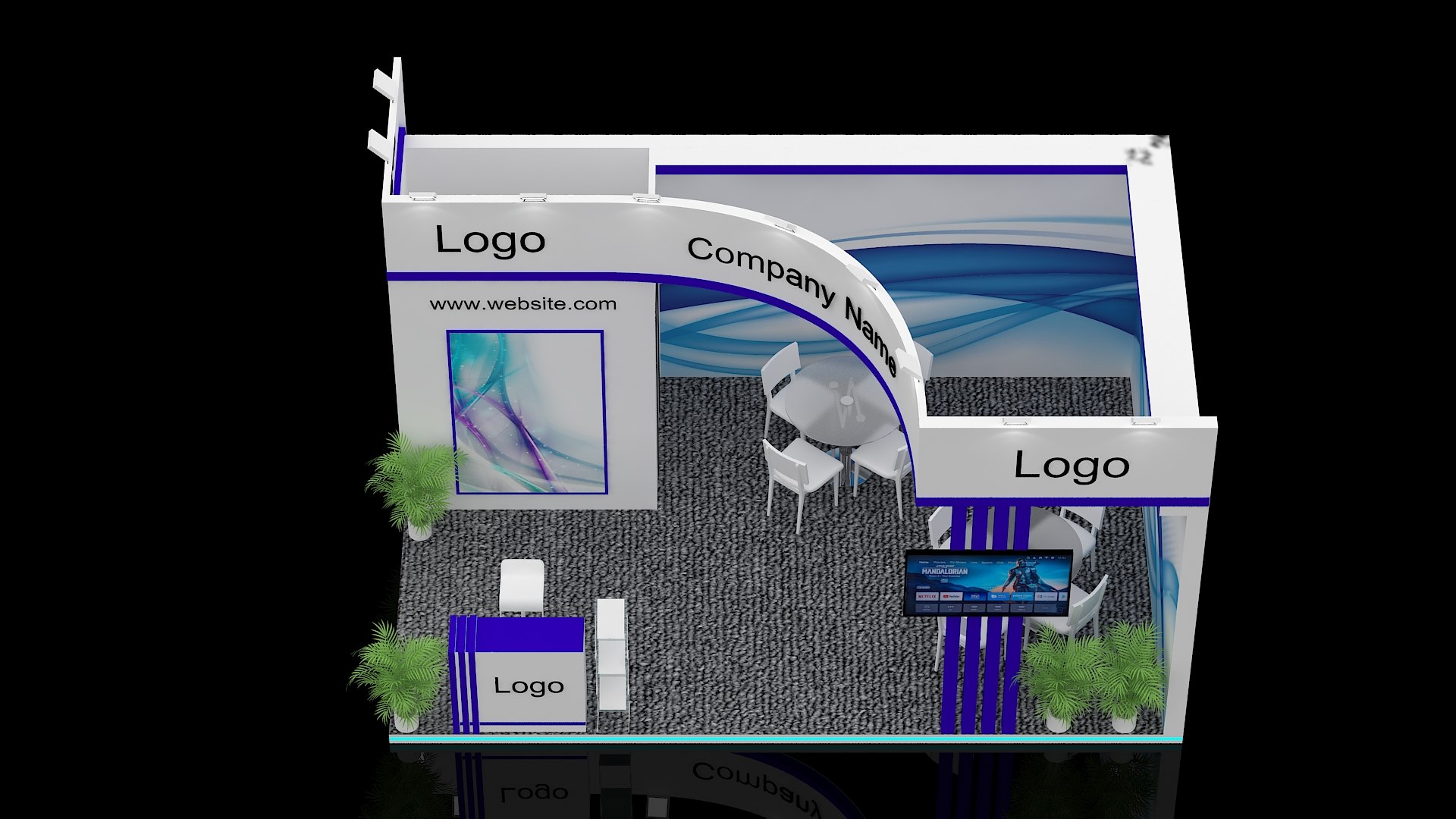 3D Simple Exhibition Design 6x424 SQM Buy Now 3D Model - TurboSquid 2068327