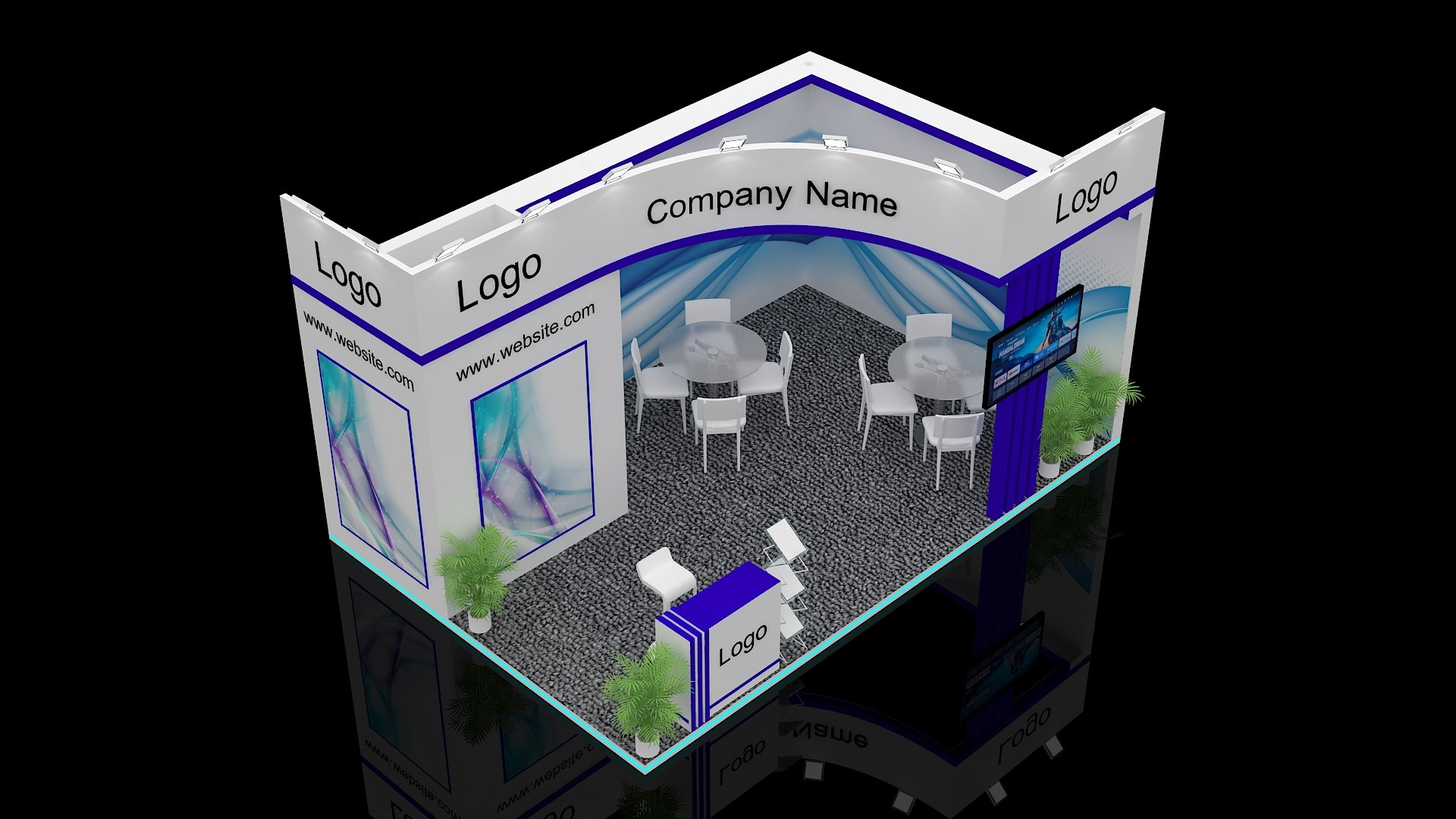 3D Simple Exhibition Design 6x424 SQM Buy Now 3D Model - TurboSquid 2068327