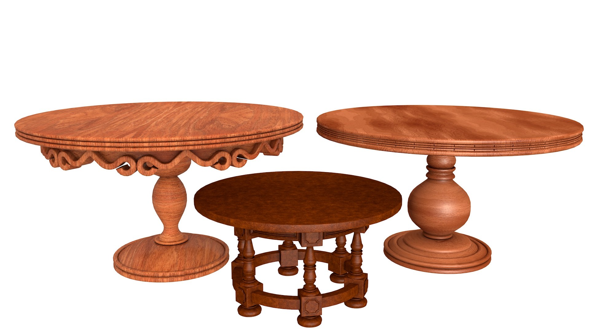 3D Wooden Table Collection Model - TurboSquid 1832787