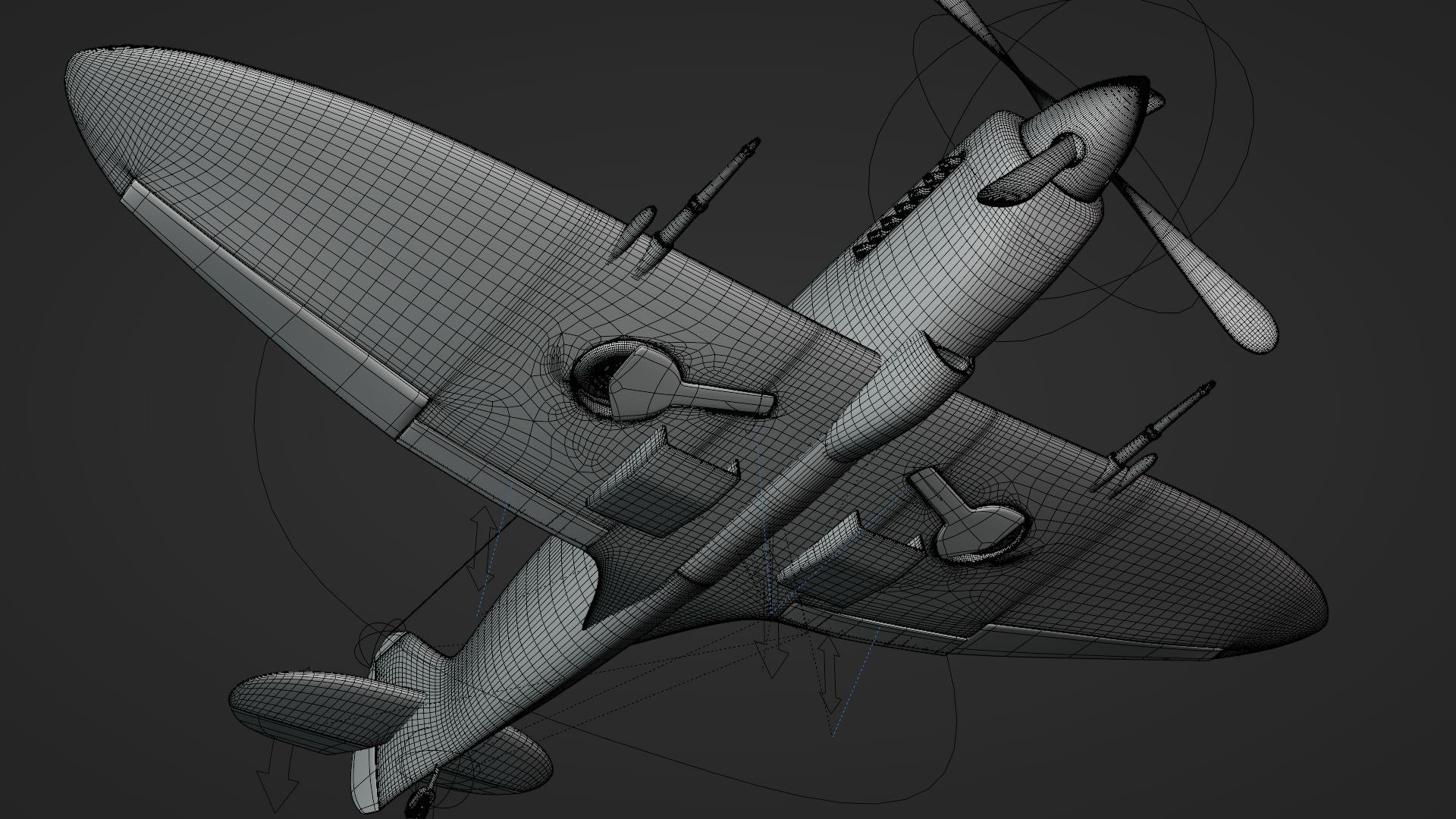 Supermarine Spitfire - Blender - Rigged And Texture Baked 3D Model ...