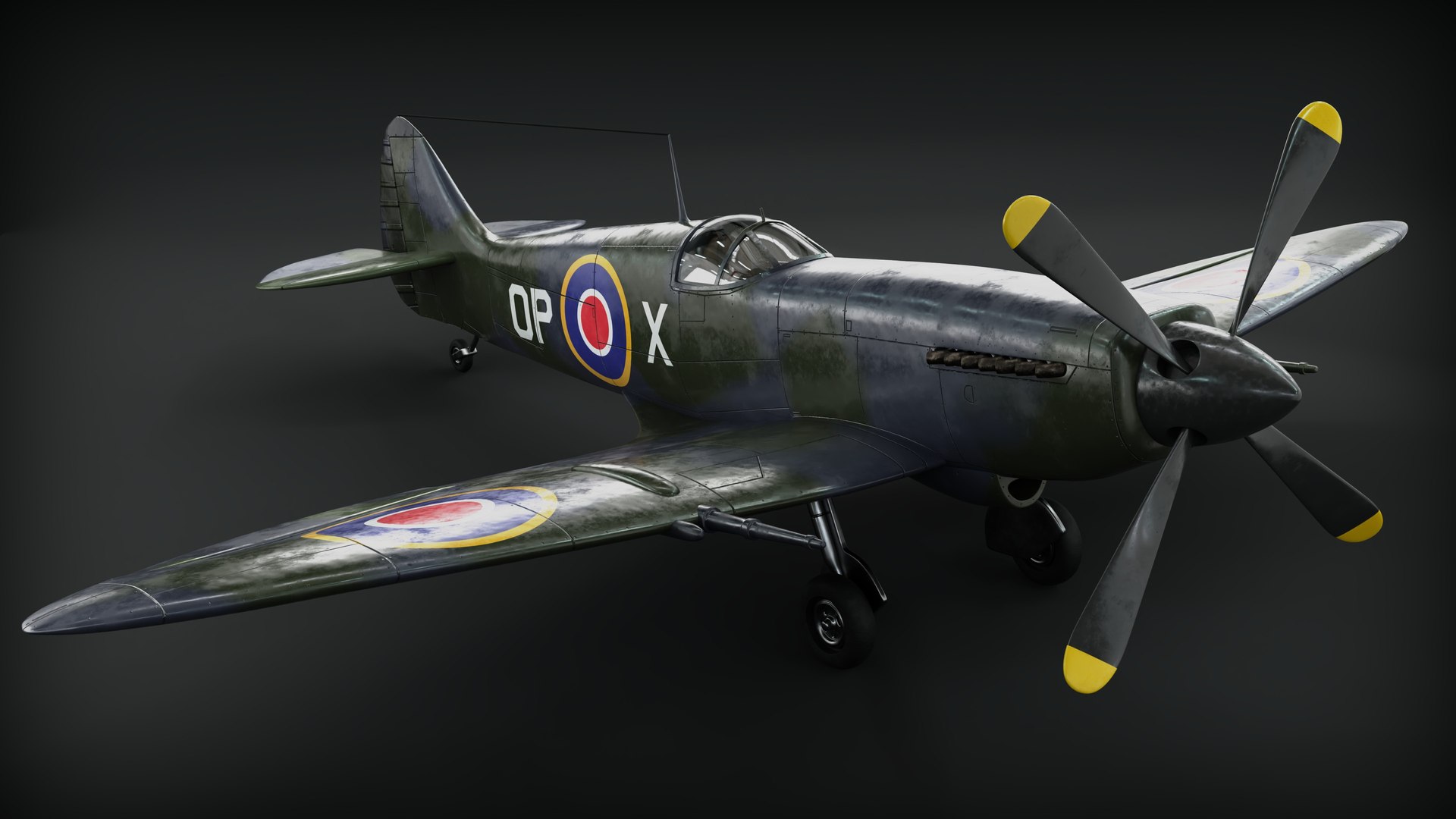 Supermarine Spitfire - Blender - Rigged And Texture Baked 3D Model ...