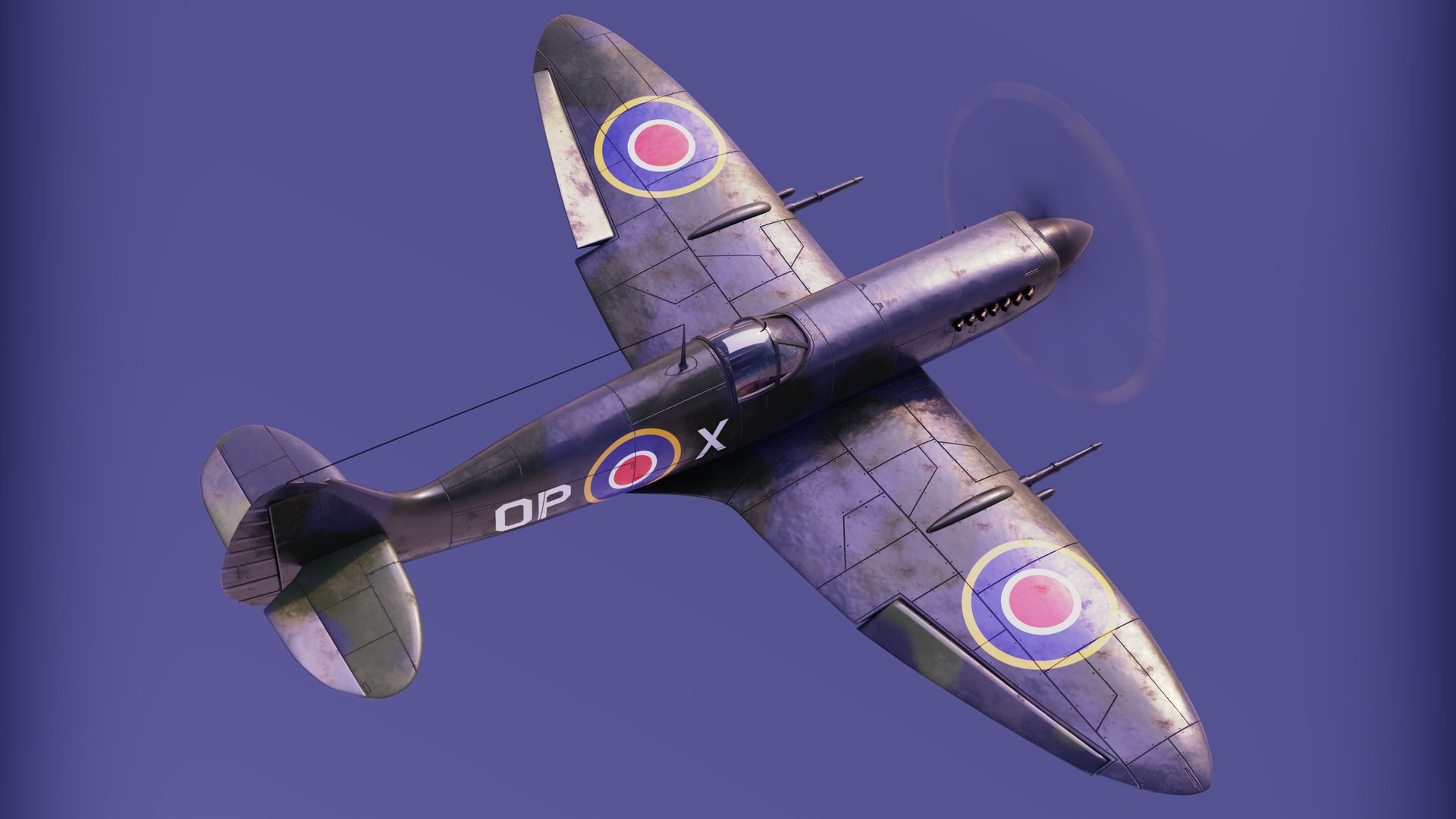 Supermarine Spitfire - Blender - Rigged And Texture Baked 3D Model ...