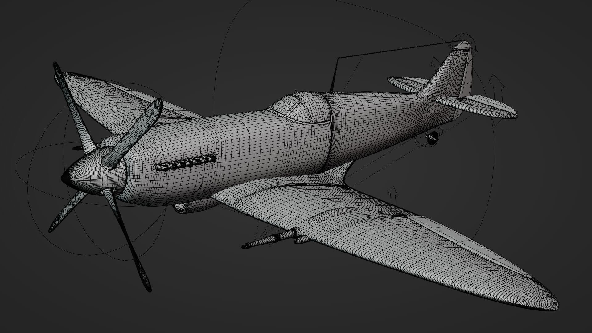 Supermarine Spitfire - Blender - Rigged And Texture Baked 3D Model ...