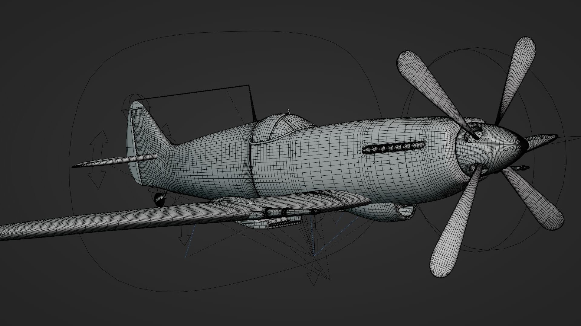 Supermarine Spitfire - Blender - Rigged And Texture Baked 3D Model ...