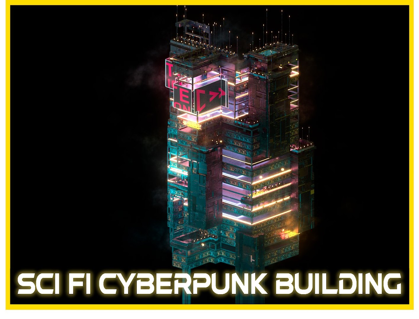 Sci-Fi Futuristic Cyberpunk Sci Fi City Building Skyscraper 54 3D ...
