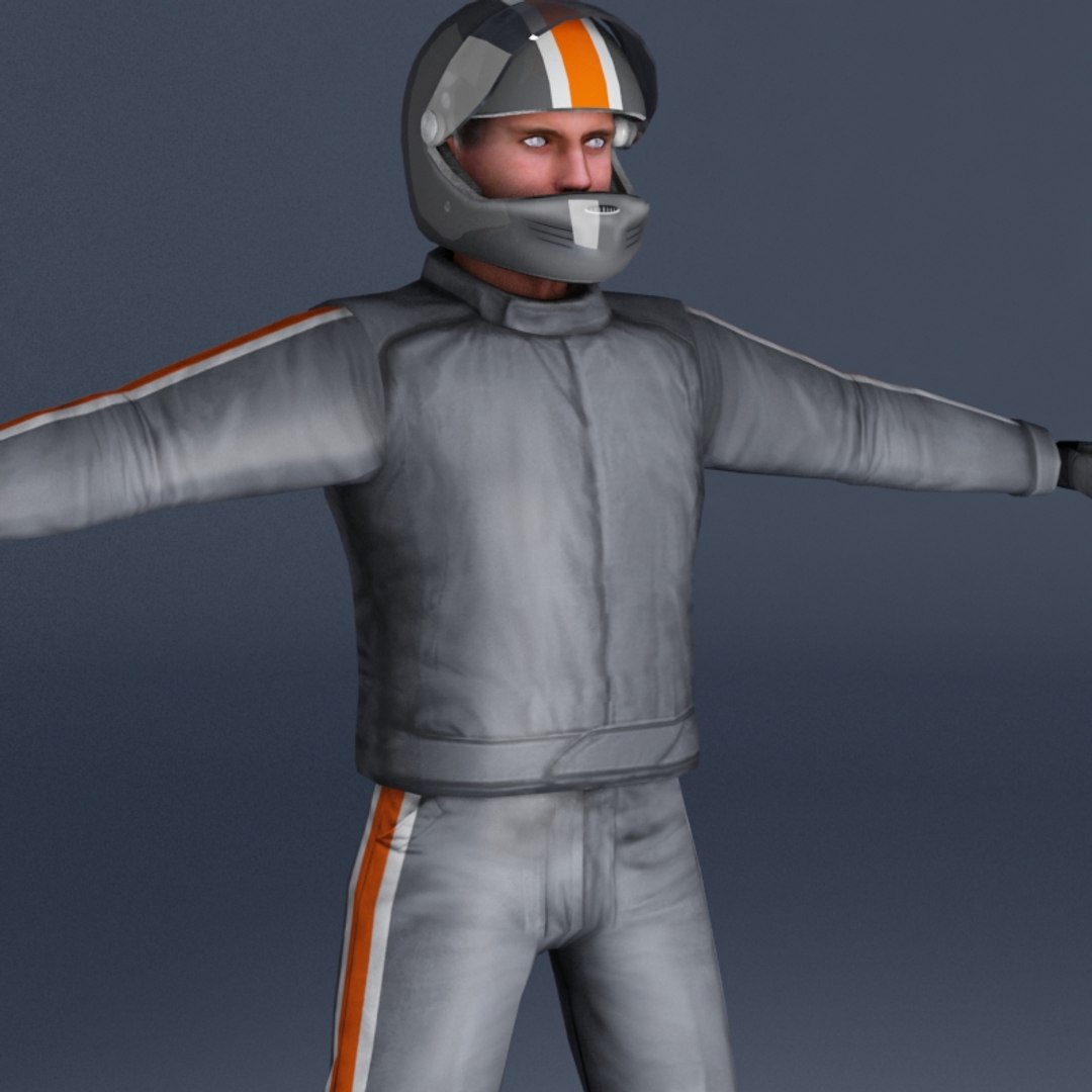 motorcycle rider 3d model