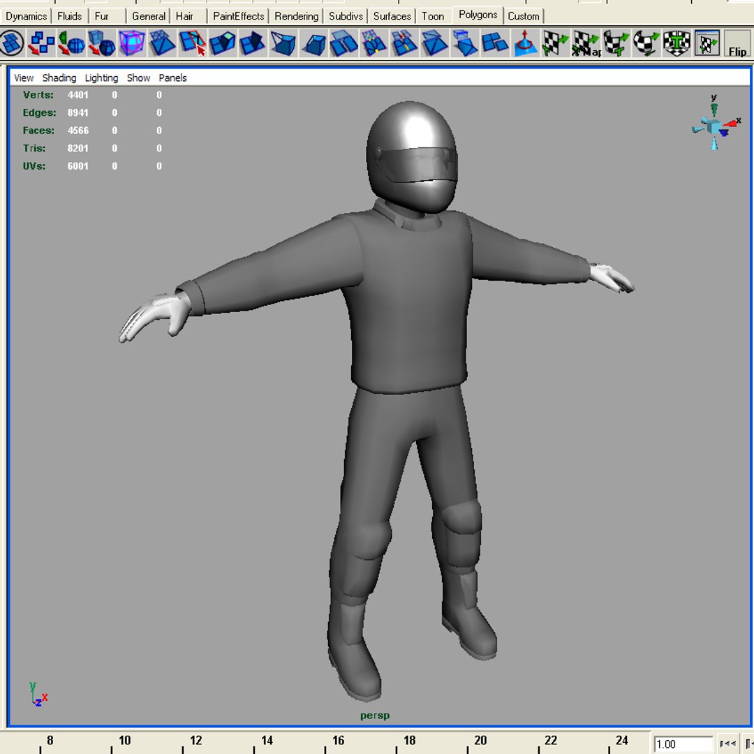 motorcycle rider 3d model