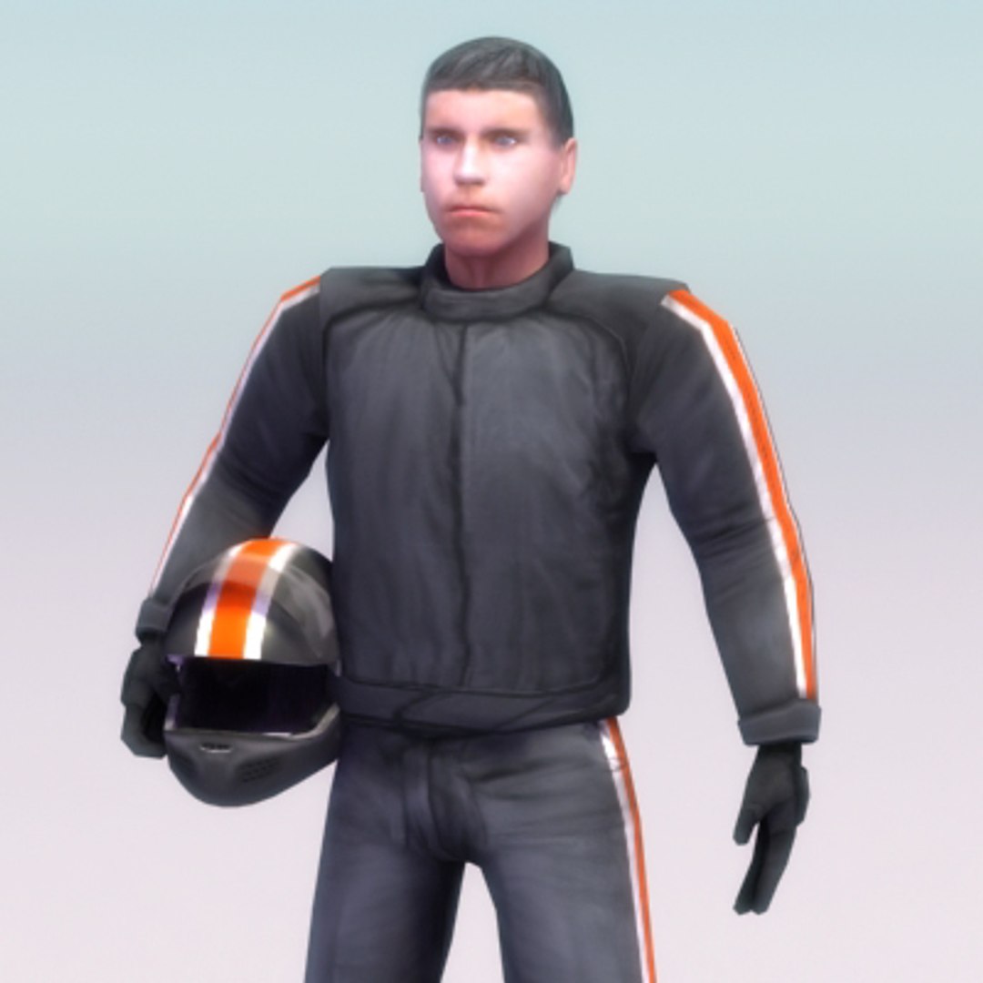 motorcycle rider 3d model