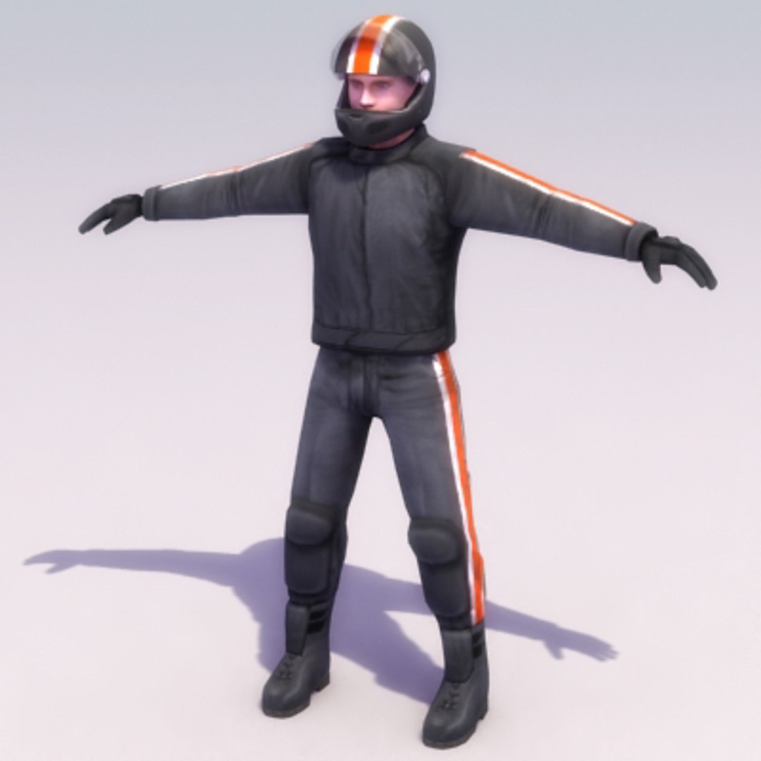 motorcycle rider 3d model