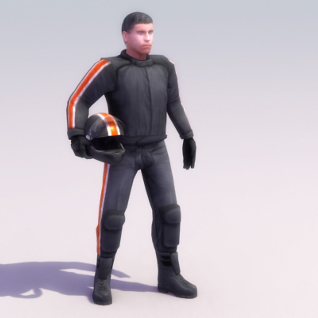 motorcycle rider 3d model