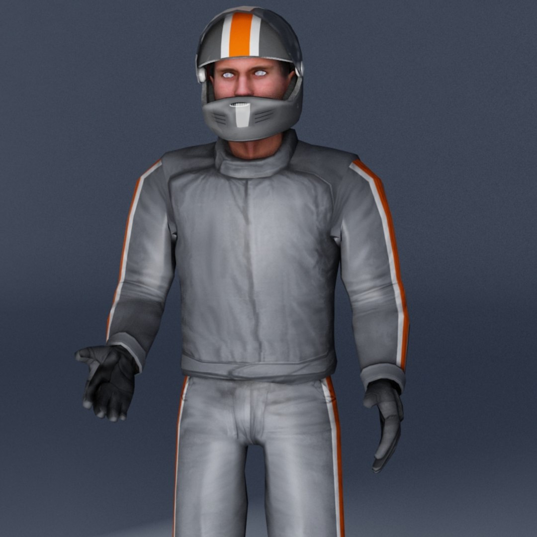 motorcycle rider 3d model