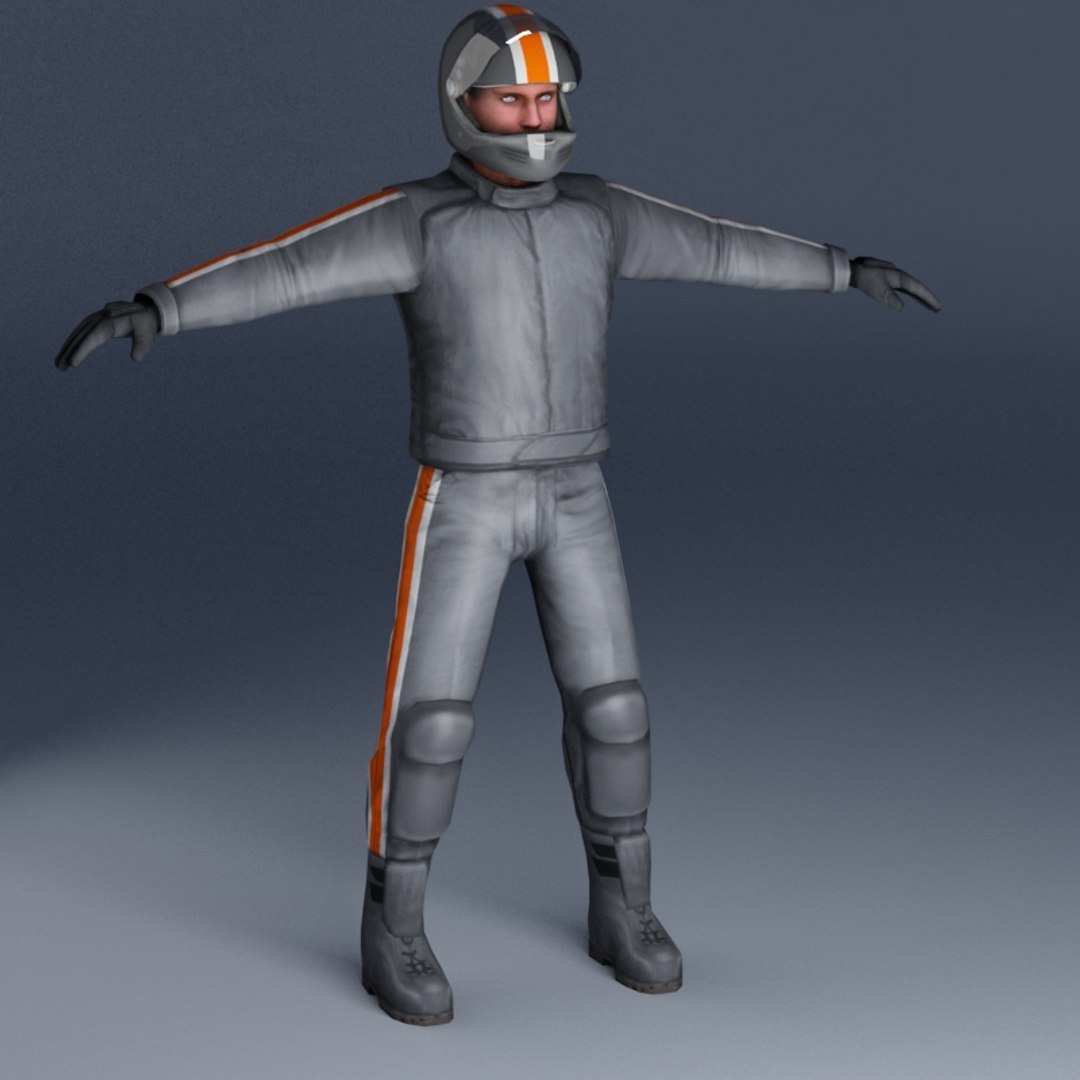 motorcycle rider 3d model