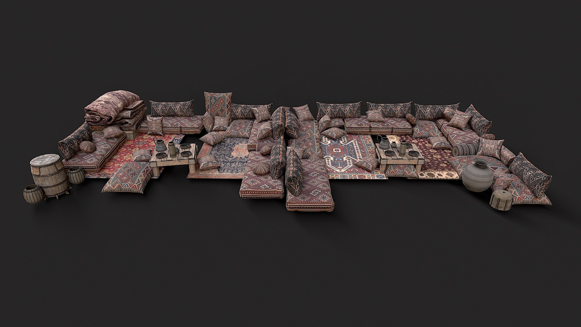 Old Traditional Eastern Nomads Tent Low Poly PBR Collection 3D Model ...