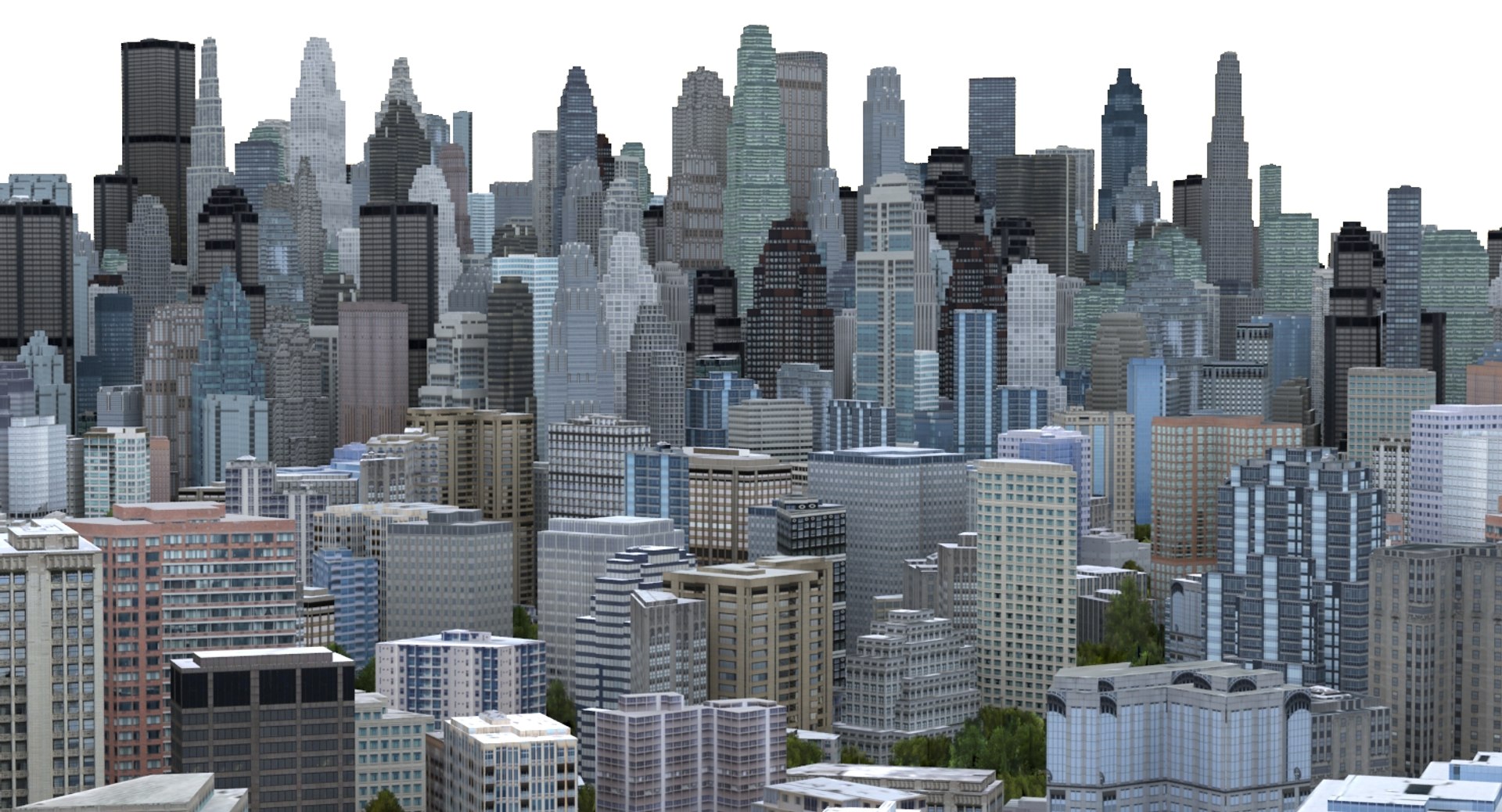 3d Model Cityscape Scene Highrise