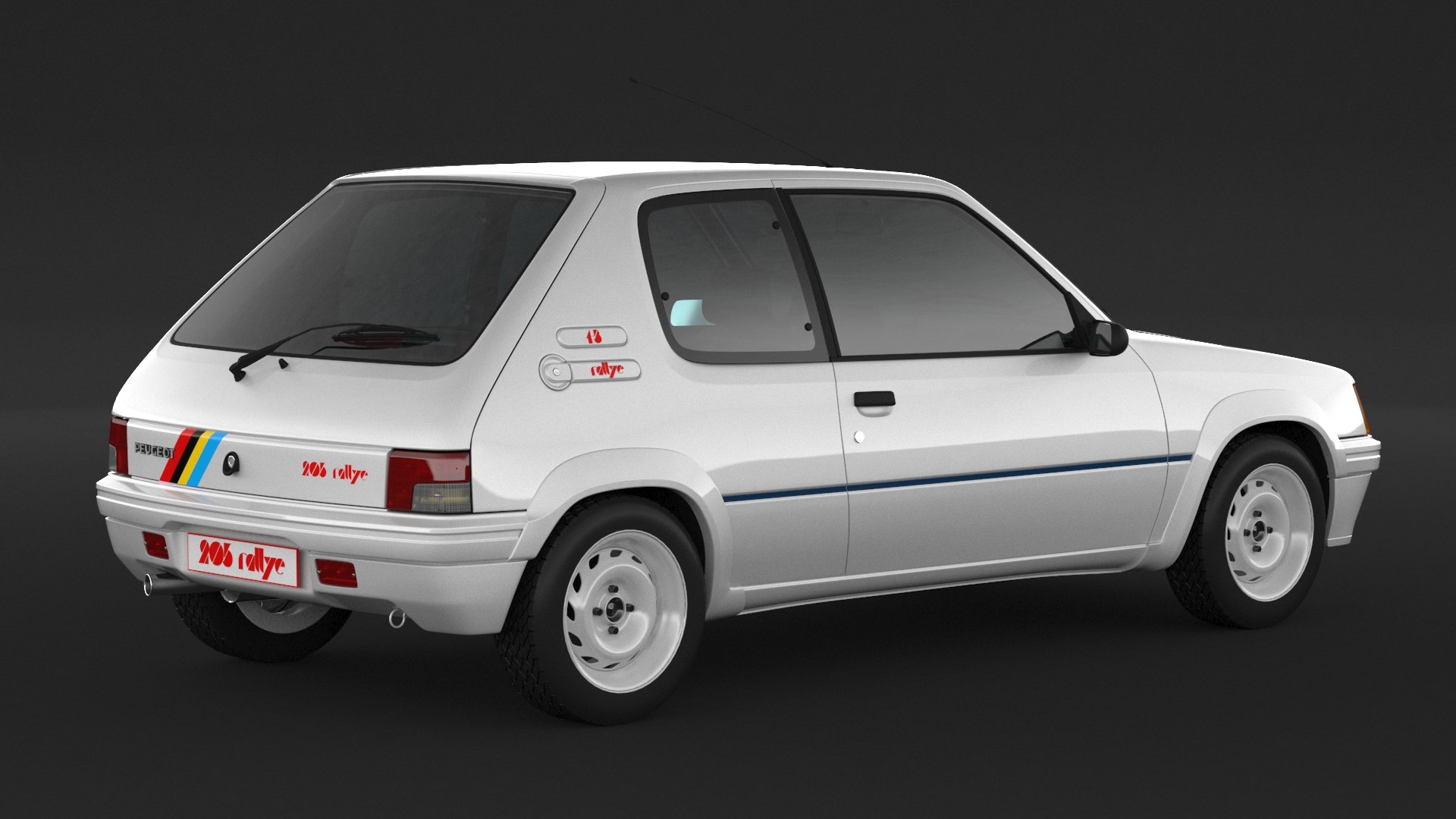 Peugeot 205 RALLYE Model - TurboSquid 1972331