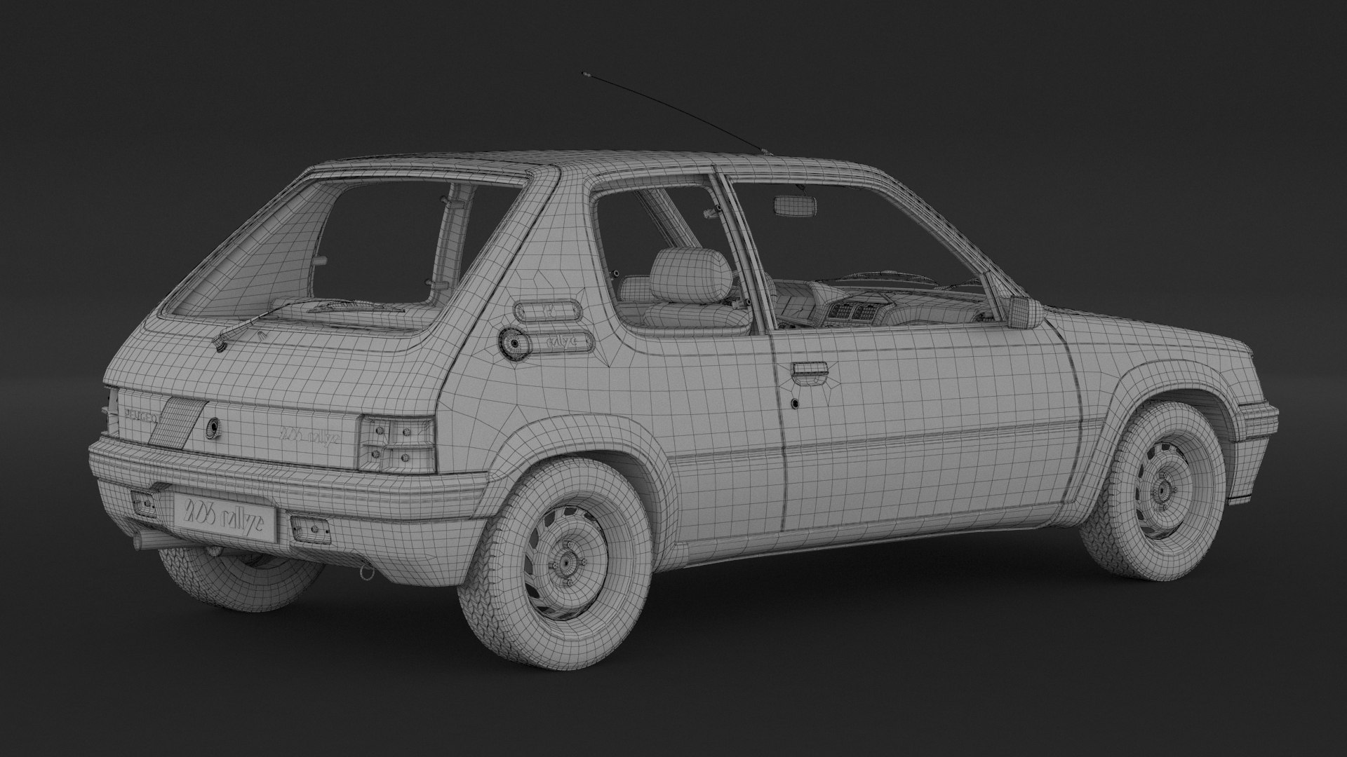 Peugeot 205 RALLYE Model - TurboSquid 1972331