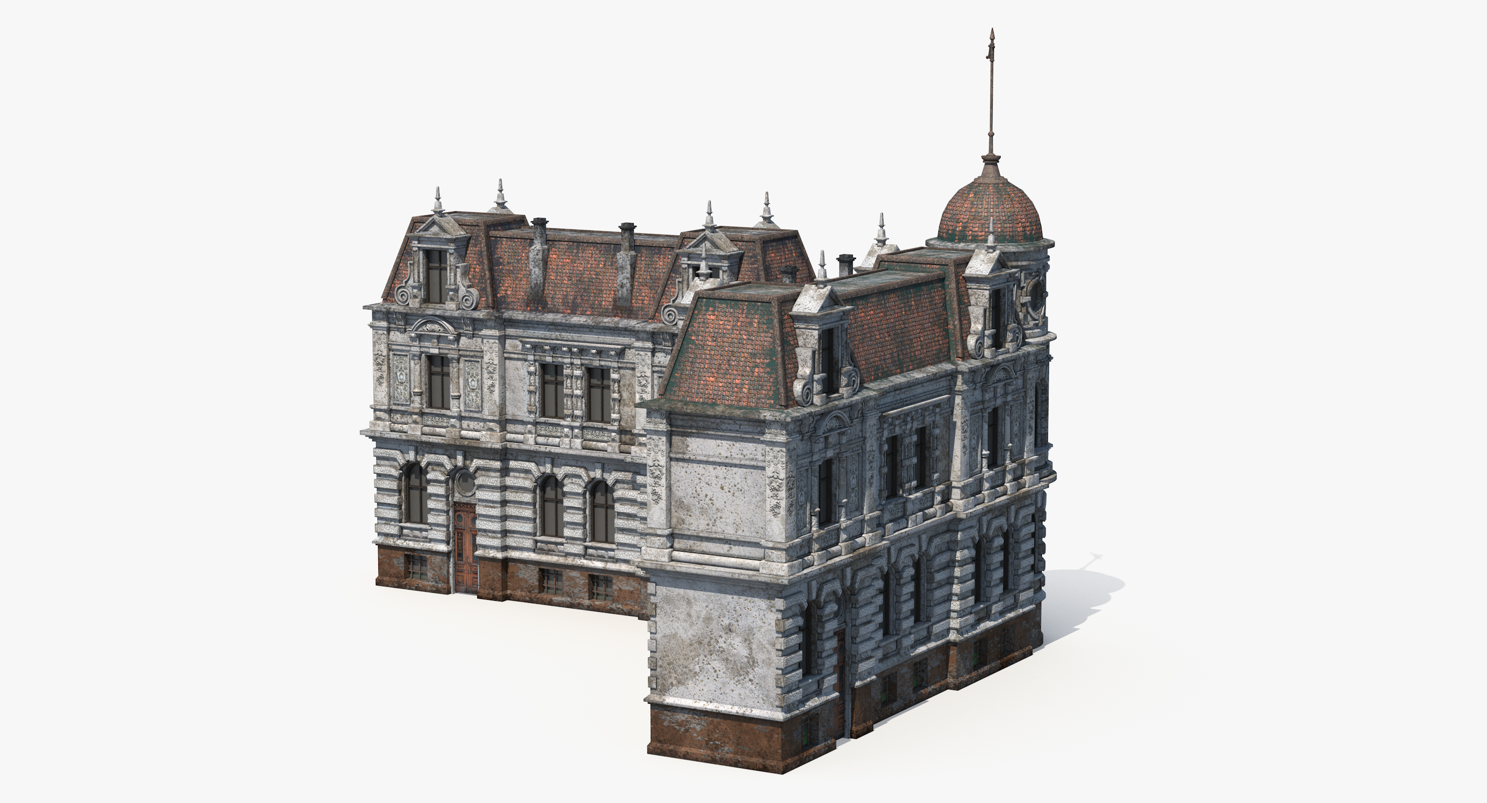 3d model old european house