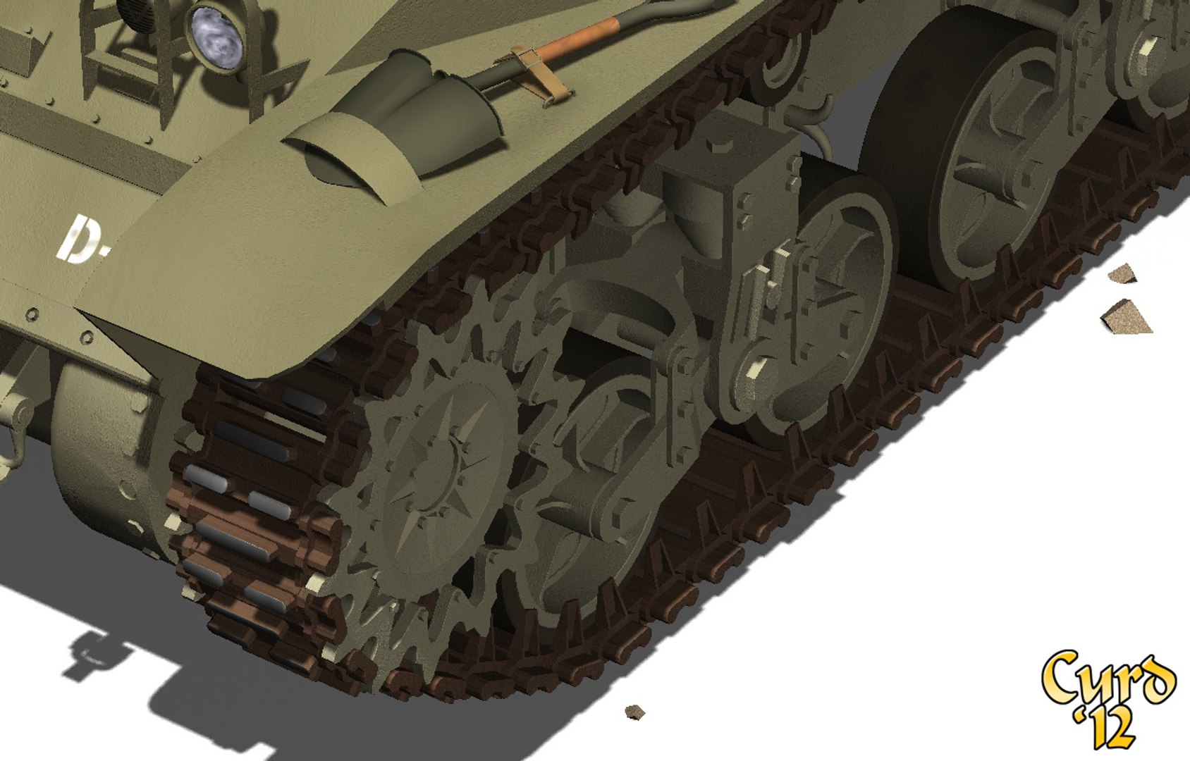 3d Model Stuart Tank M5a1 Wwii