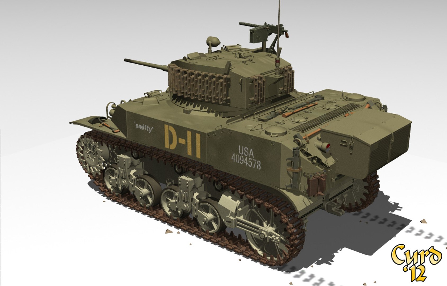 3d Model Stuart Tank M5a1 Wwii