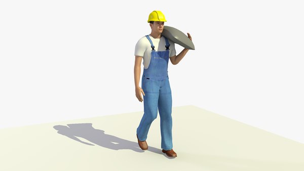 ANIMATED BUILDER CARRYING CEMENT BAG 3D model - TurboSquid 1978587