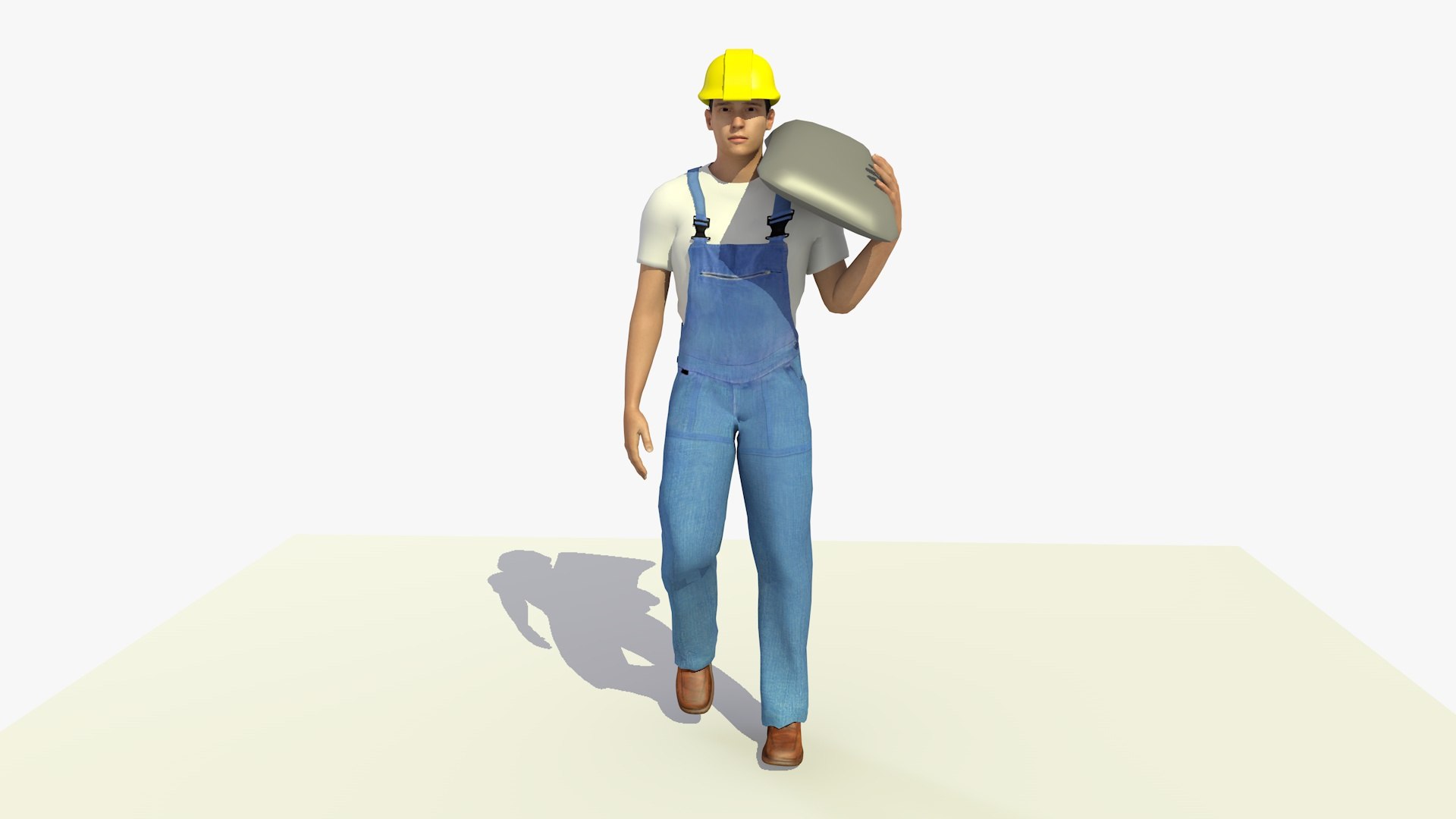 ANIMATED BUILDER CARRYING CEMENT BAG 3D Model - TurboSquid 1978587