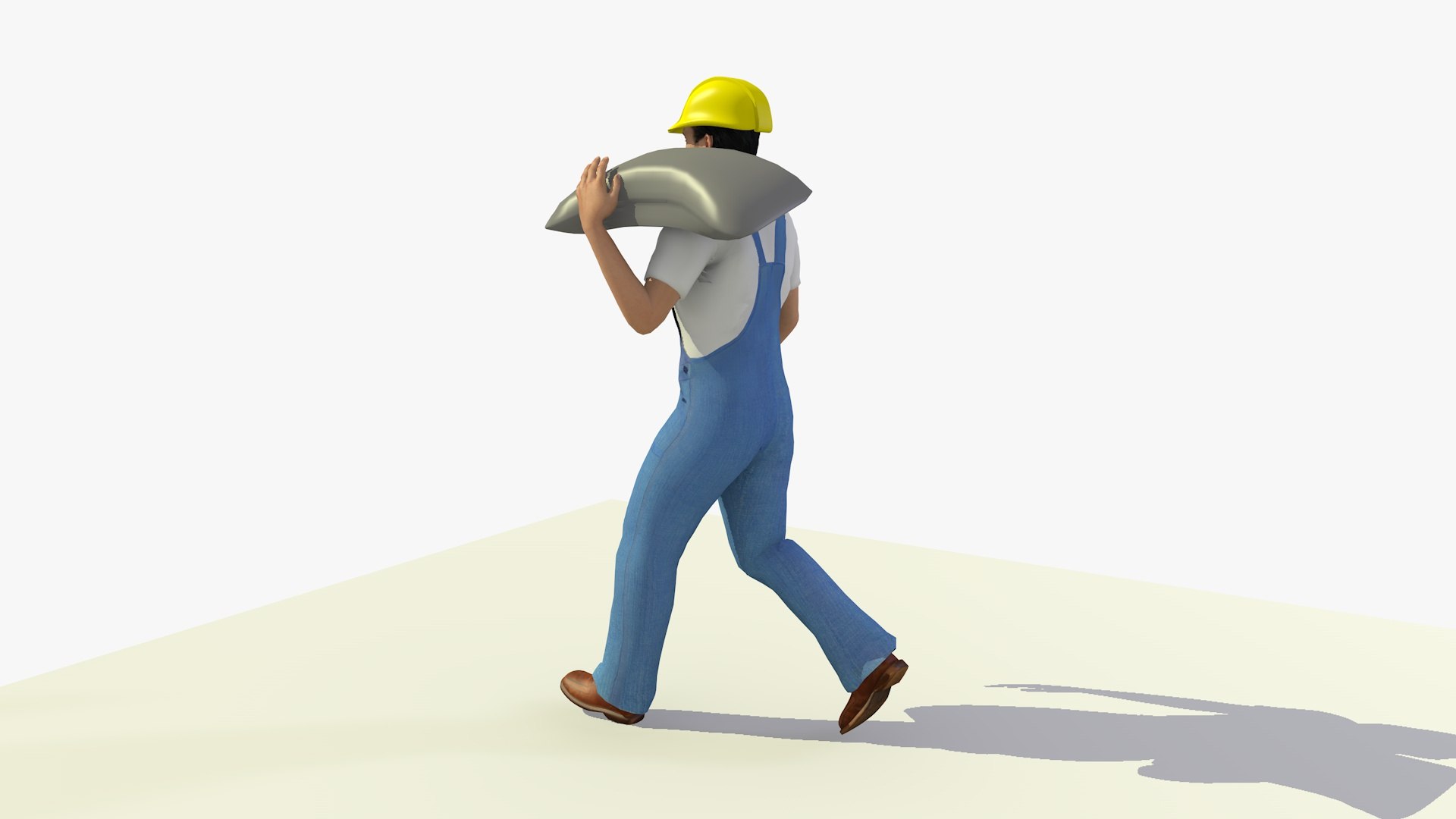 ANIMATED BUILDER CARRYING CEMENT BAG 3D Model - TurboSquid 1978587