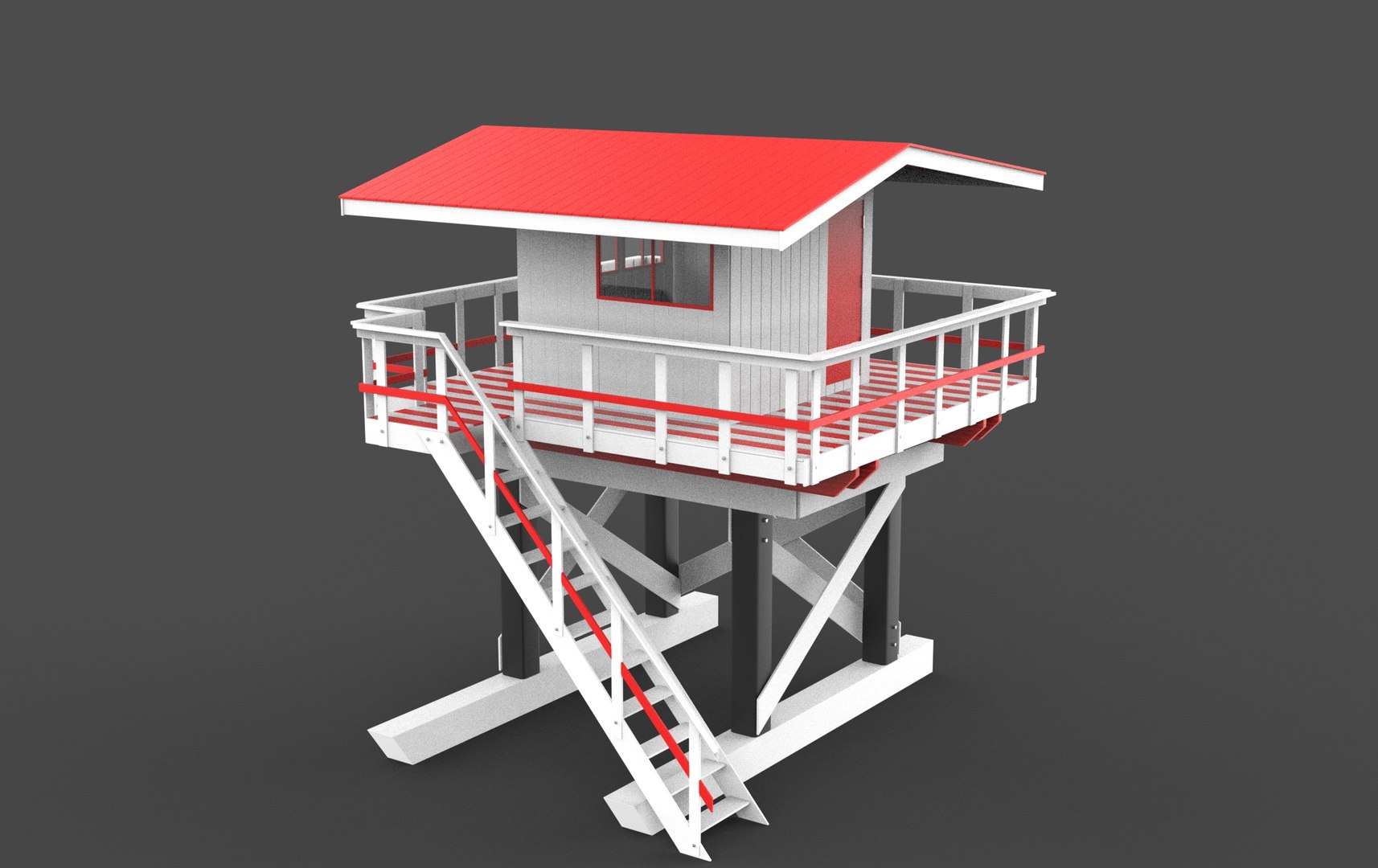 Lifeguard Tower 3D Model 3D Model - TurboSquid 2344388