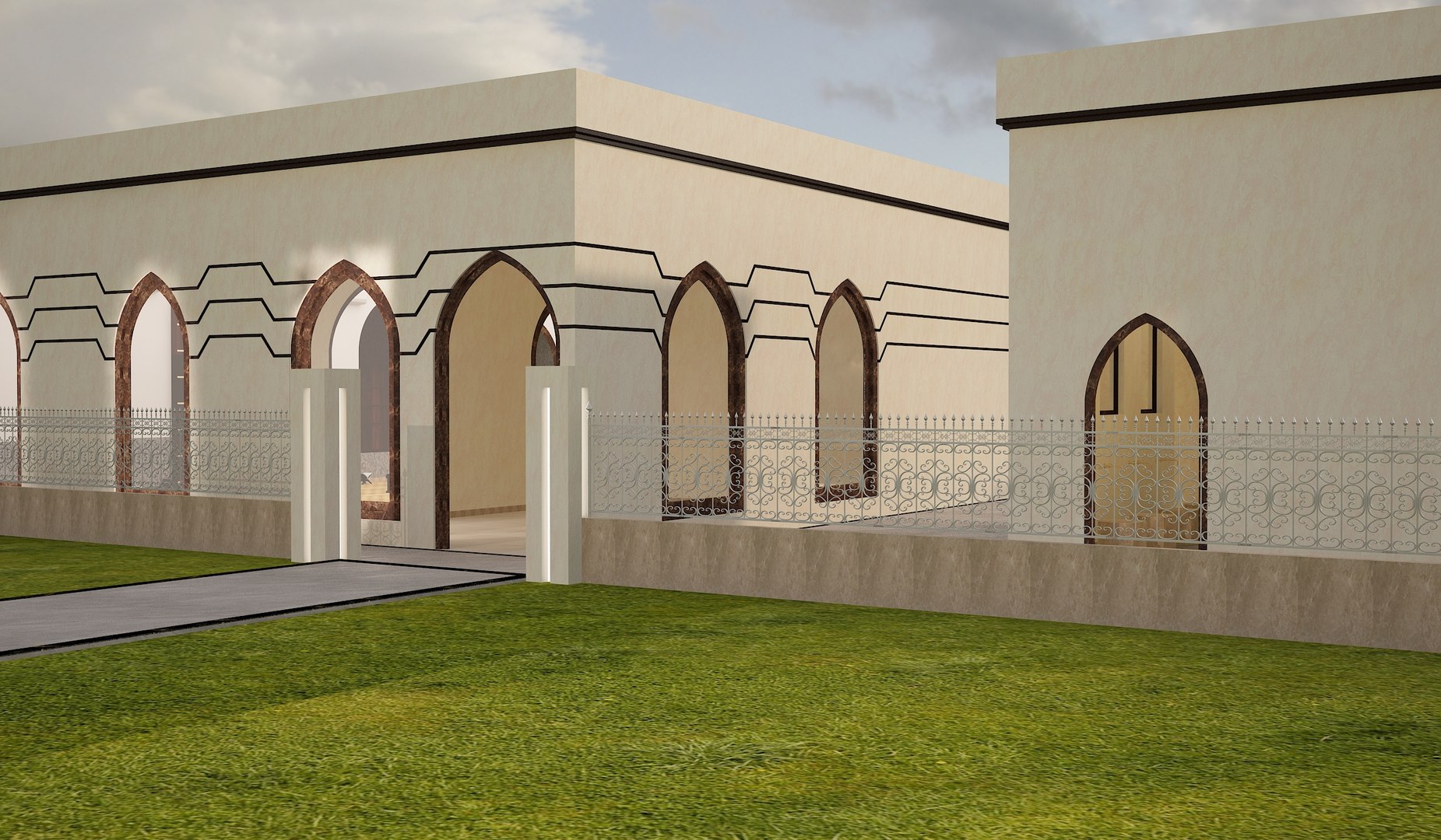 Mosque Arabic Design Interior 3D Model - TurboSquid 1633099