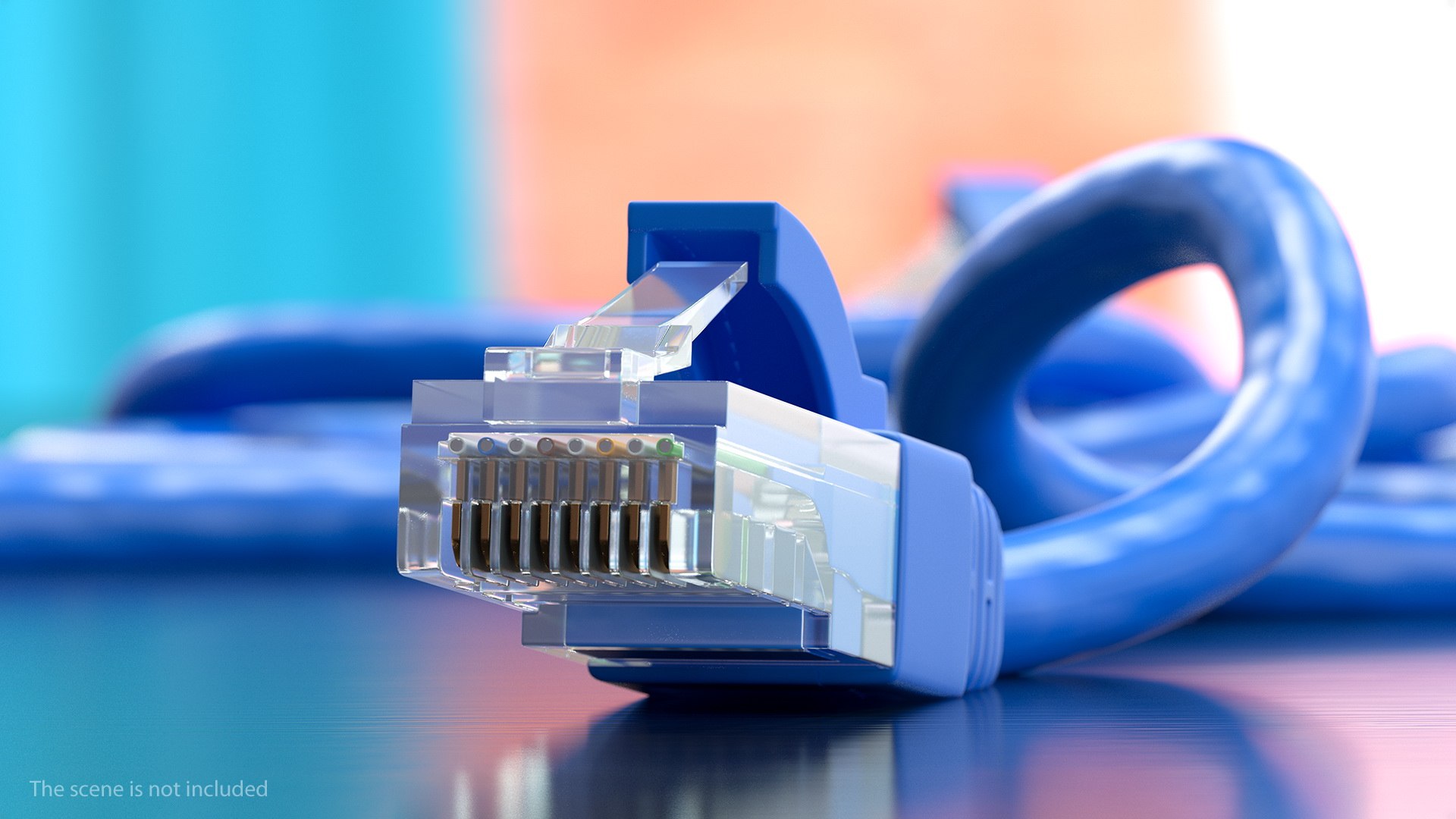 3D Rj45 Cable Blue - TurboSquid 1458560