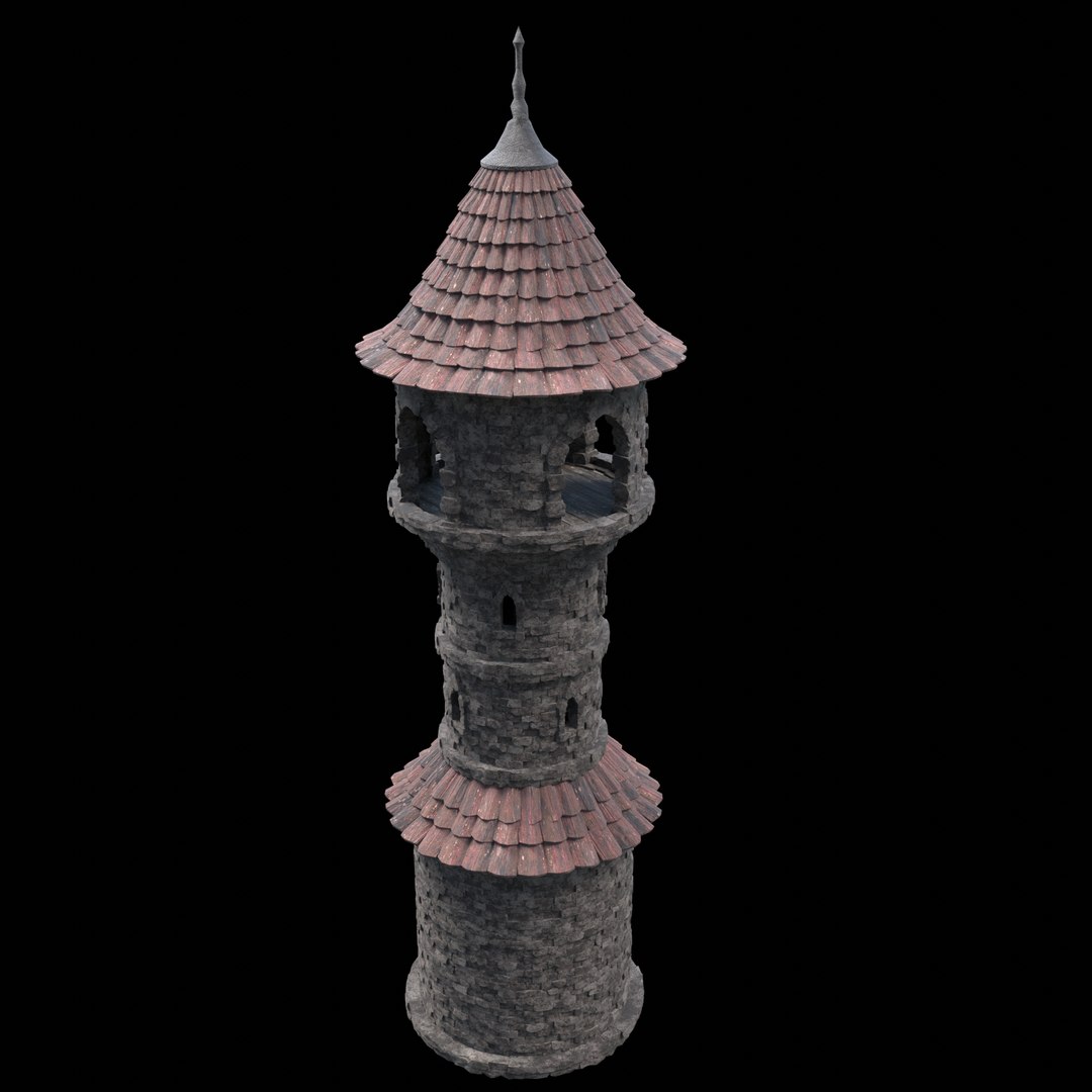 3D MAGE WIZARD TOWER ANCIENT MAGIC TURRET CASTLE SORCERY AAA Model ...