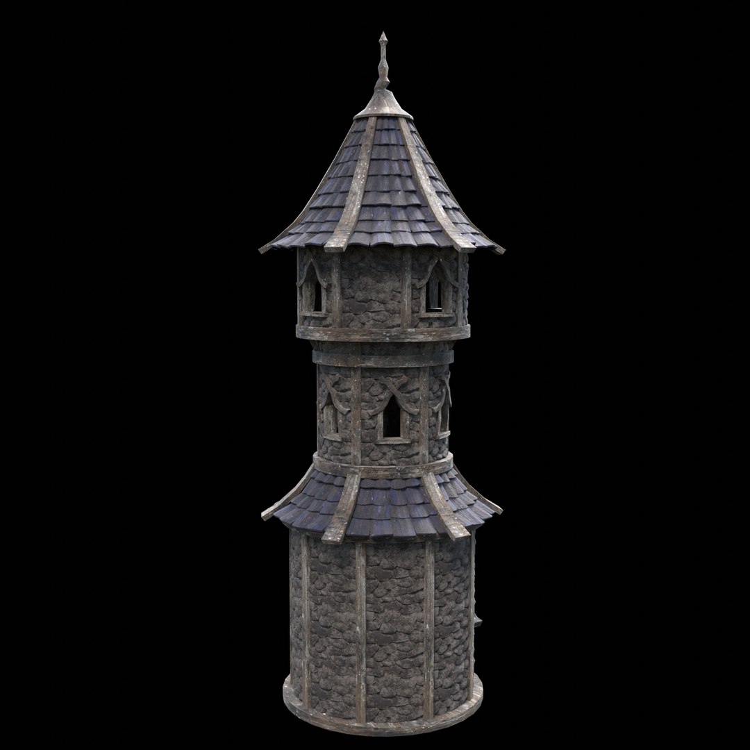 3D MAGE WIZARD TOWER ANCIENT MAGIC TURRET CASTLE SORCERY AAA Model ...